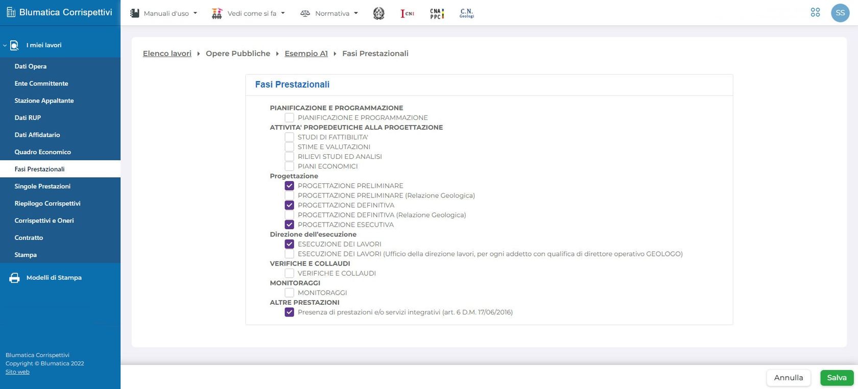 Blumatica Corrispettivi Opere Pubbliche Parcella professionale e ...