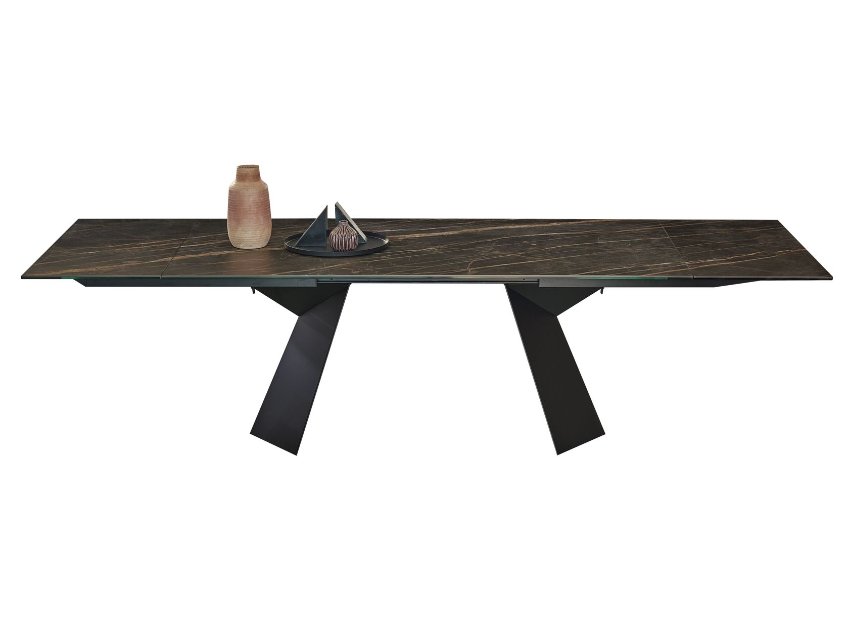 FIANDRE Extending rectangular steel and SuperMarble table By Bontempi