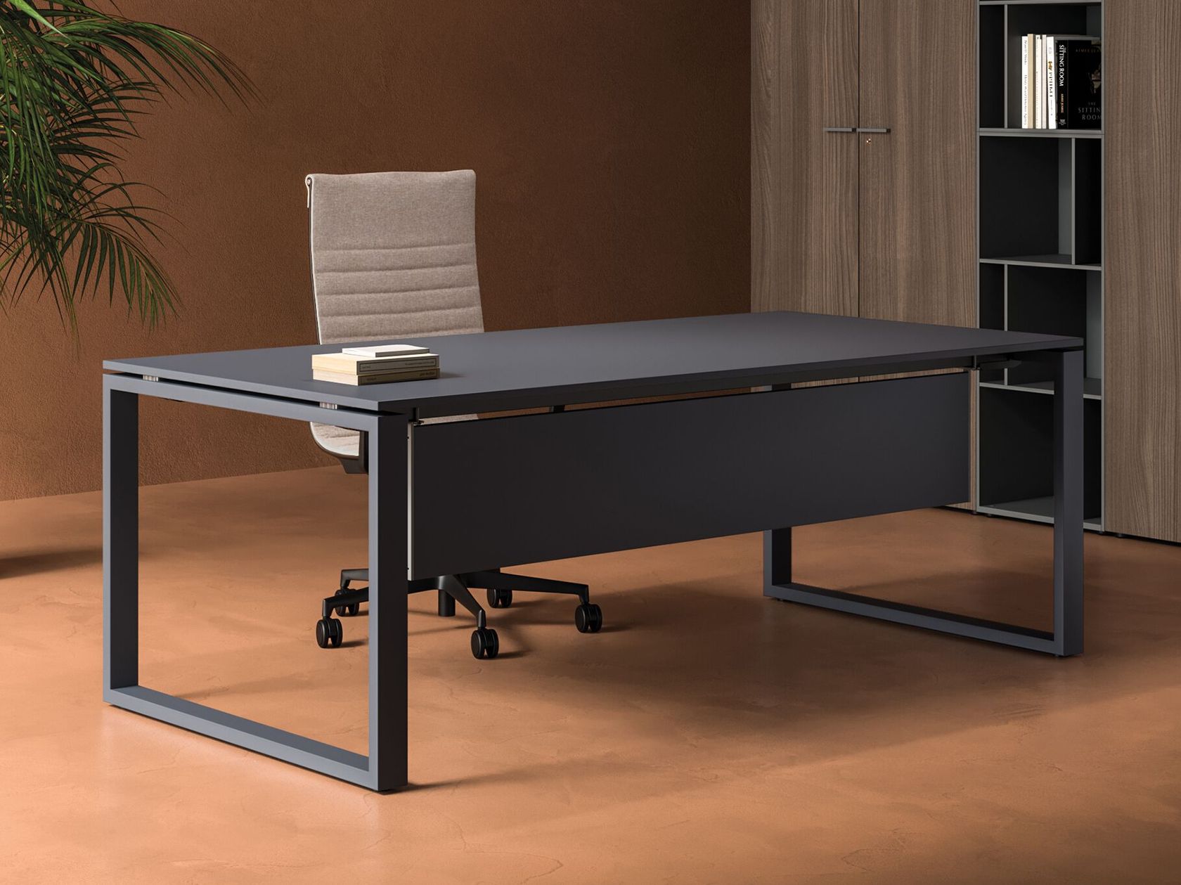 LOOPY Escritorio de oficina ejecutivo de aluminio y madera By Bralco ...