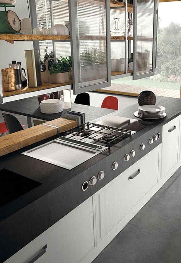 Contemporary style fitted kitchen with island with handles Brera 76 ...