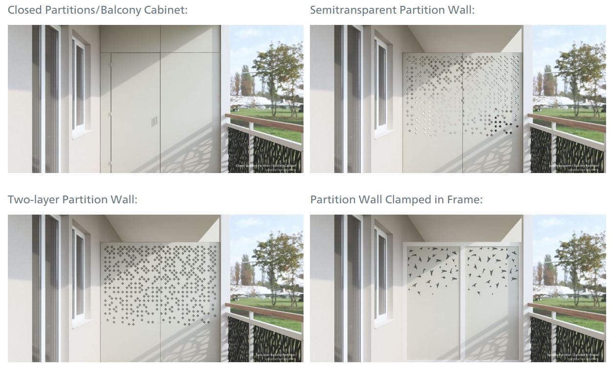Balcony Partitions & Cabinets Garden partition By Bruag