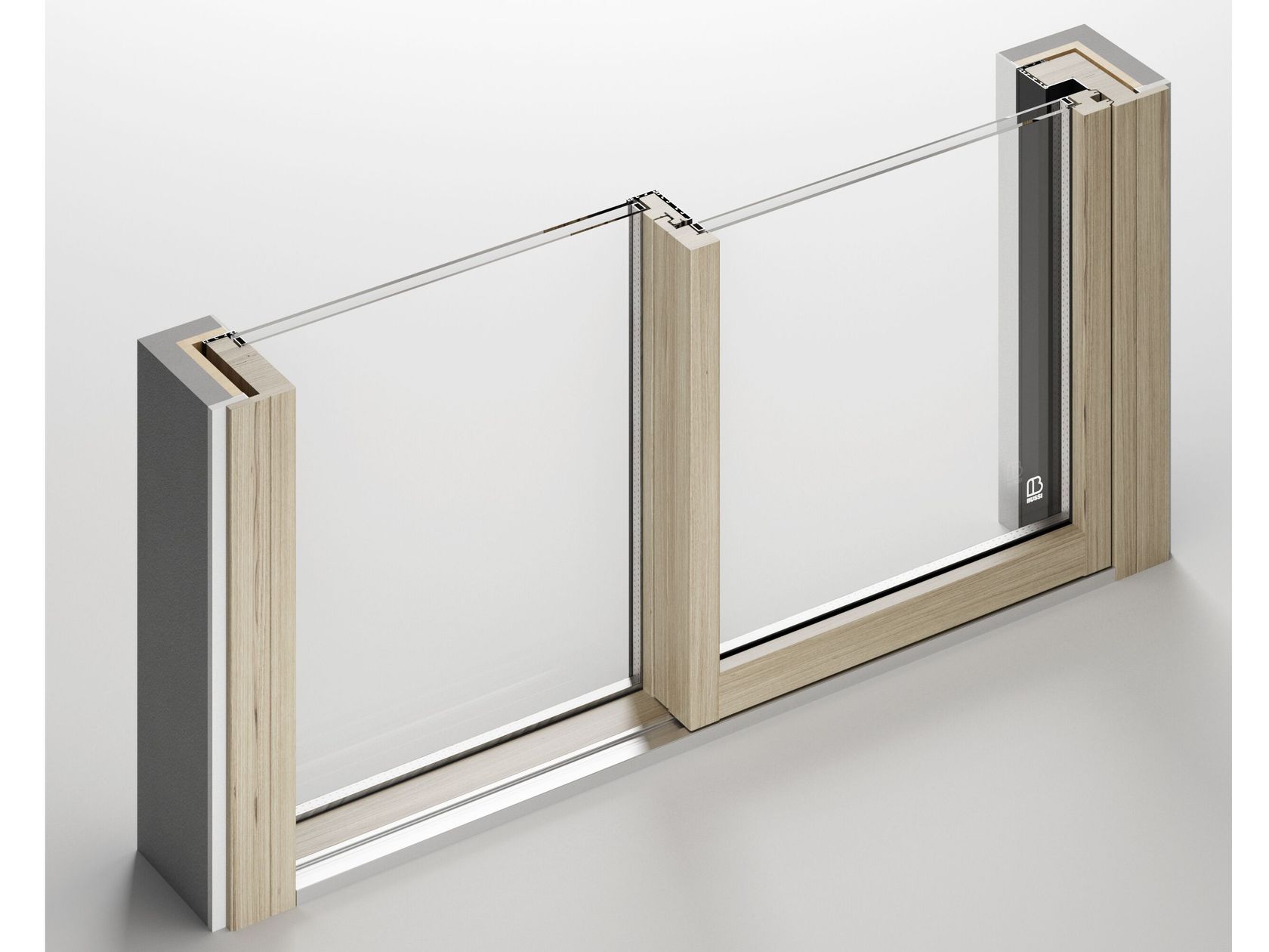 Wooden sliding lifts Window By Bussi