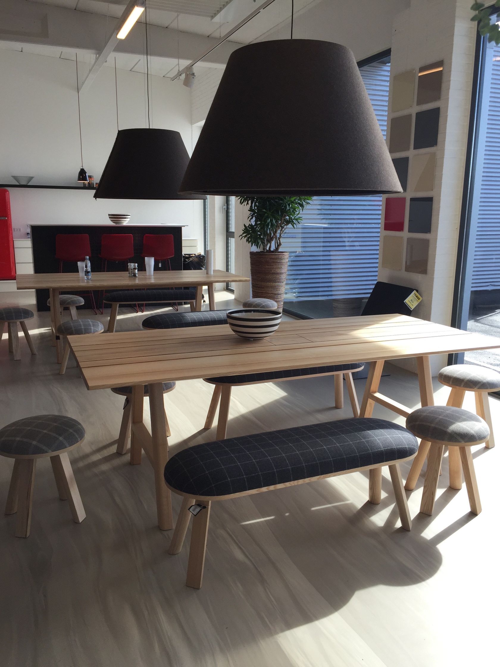 BuzziMilk Upholstered low wooden stool By BuzziSpace