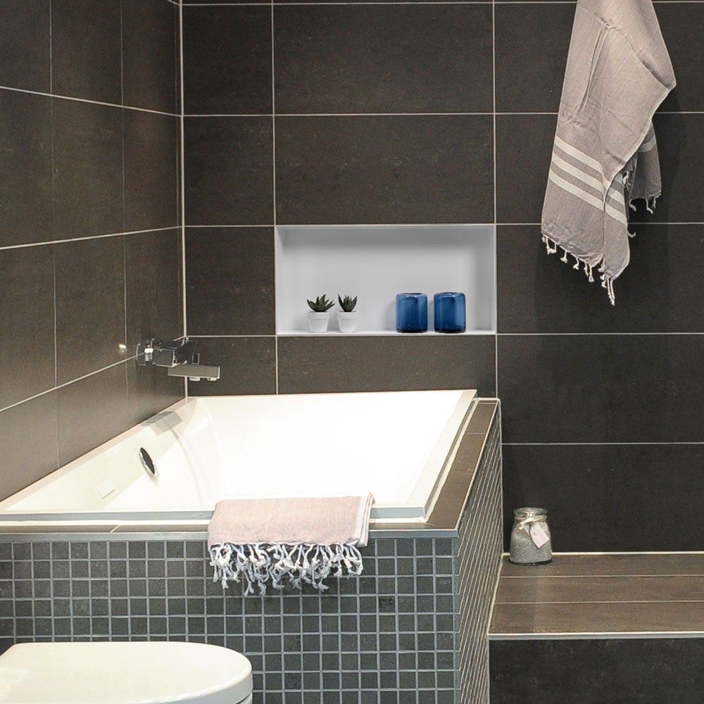 Stainless steel wall niche / bathroom wall shelf C-BOX White By ESS ...