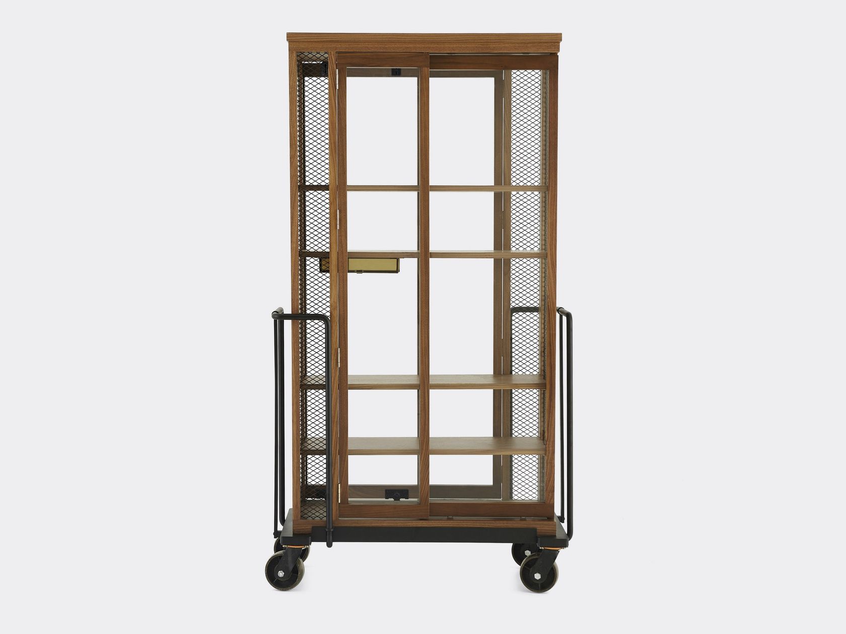 Walnut display cabinet with casters CABINET OF CURIOSITY By STELLAR ...