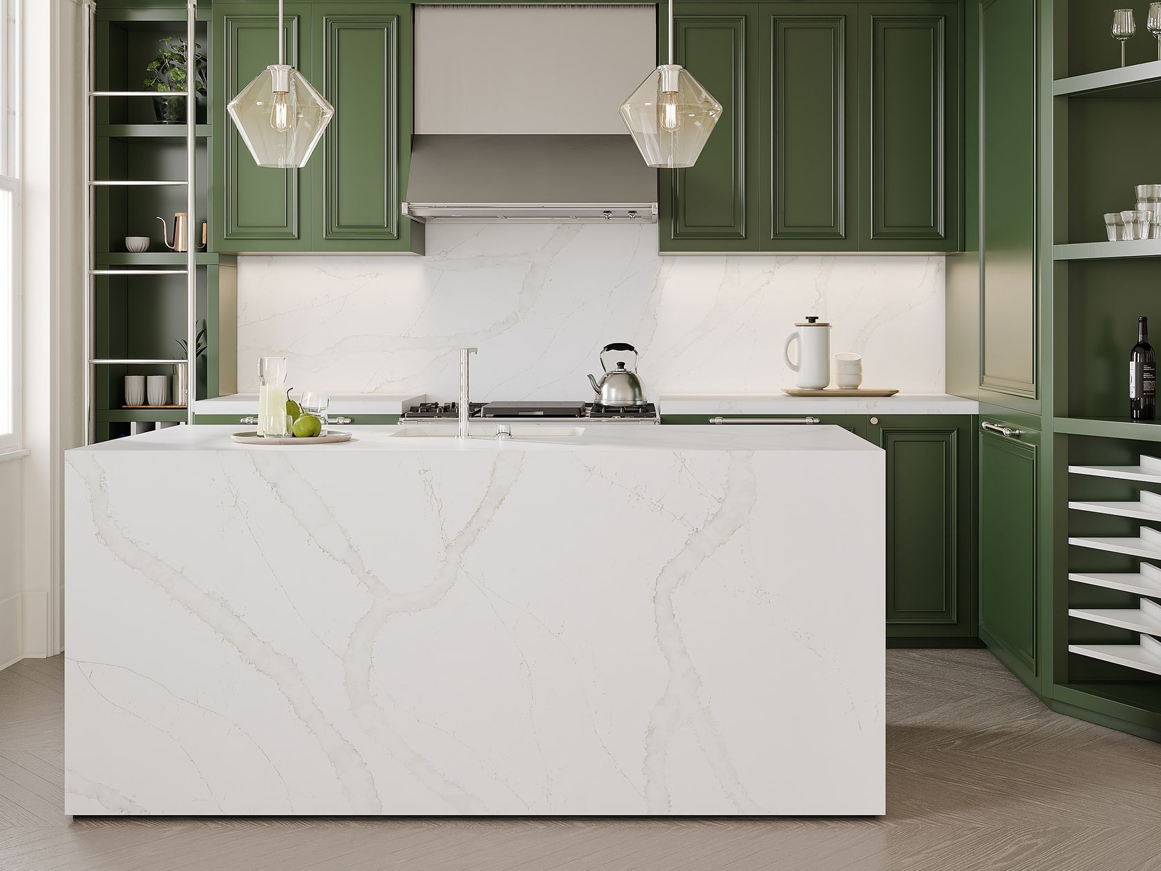 Top cucina in pietra ricostruita effetto marmo CALACATTA TUSCANY By ...