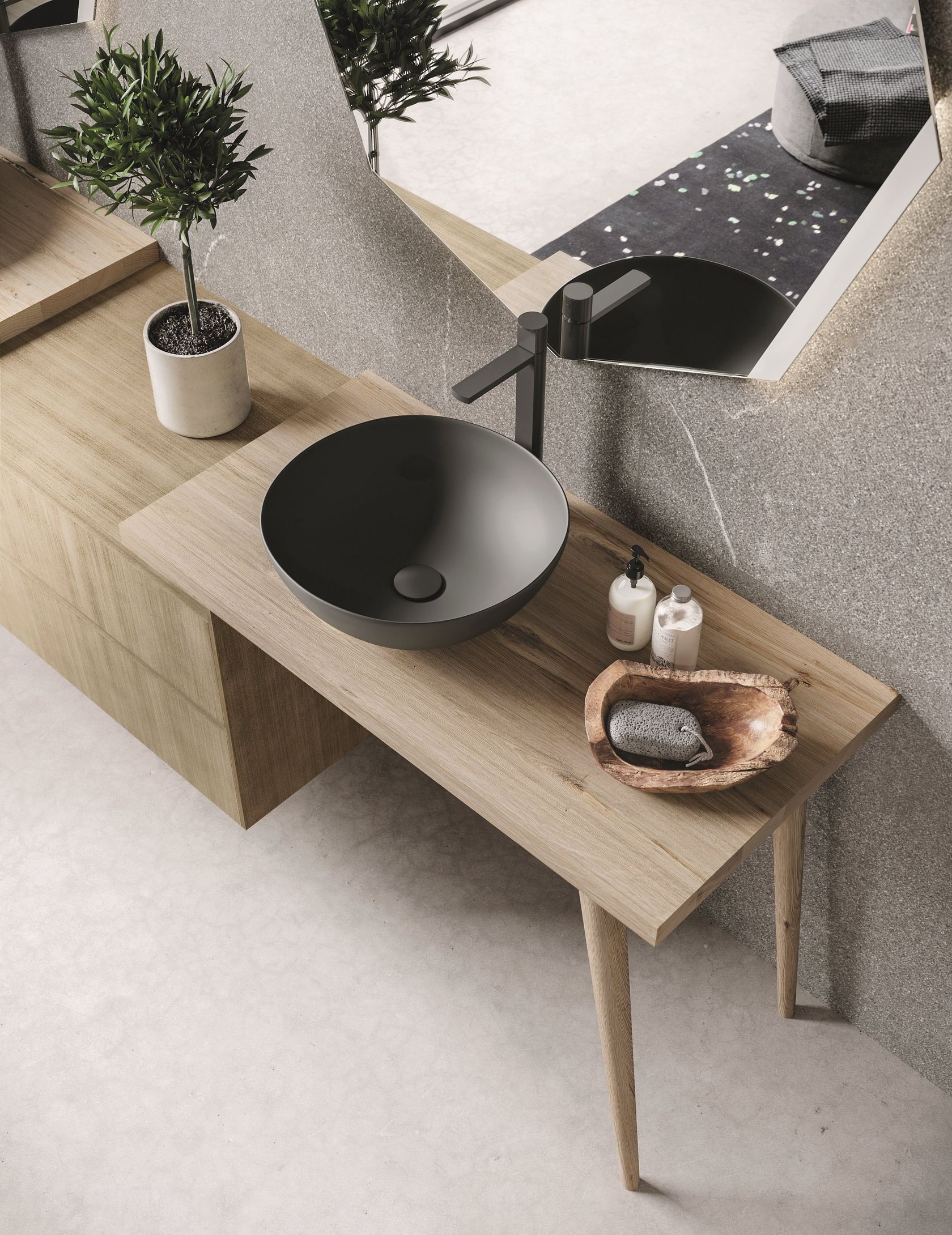 Floor-standing double vanity unit with drawers CALIX - COMPOSITION XL ...