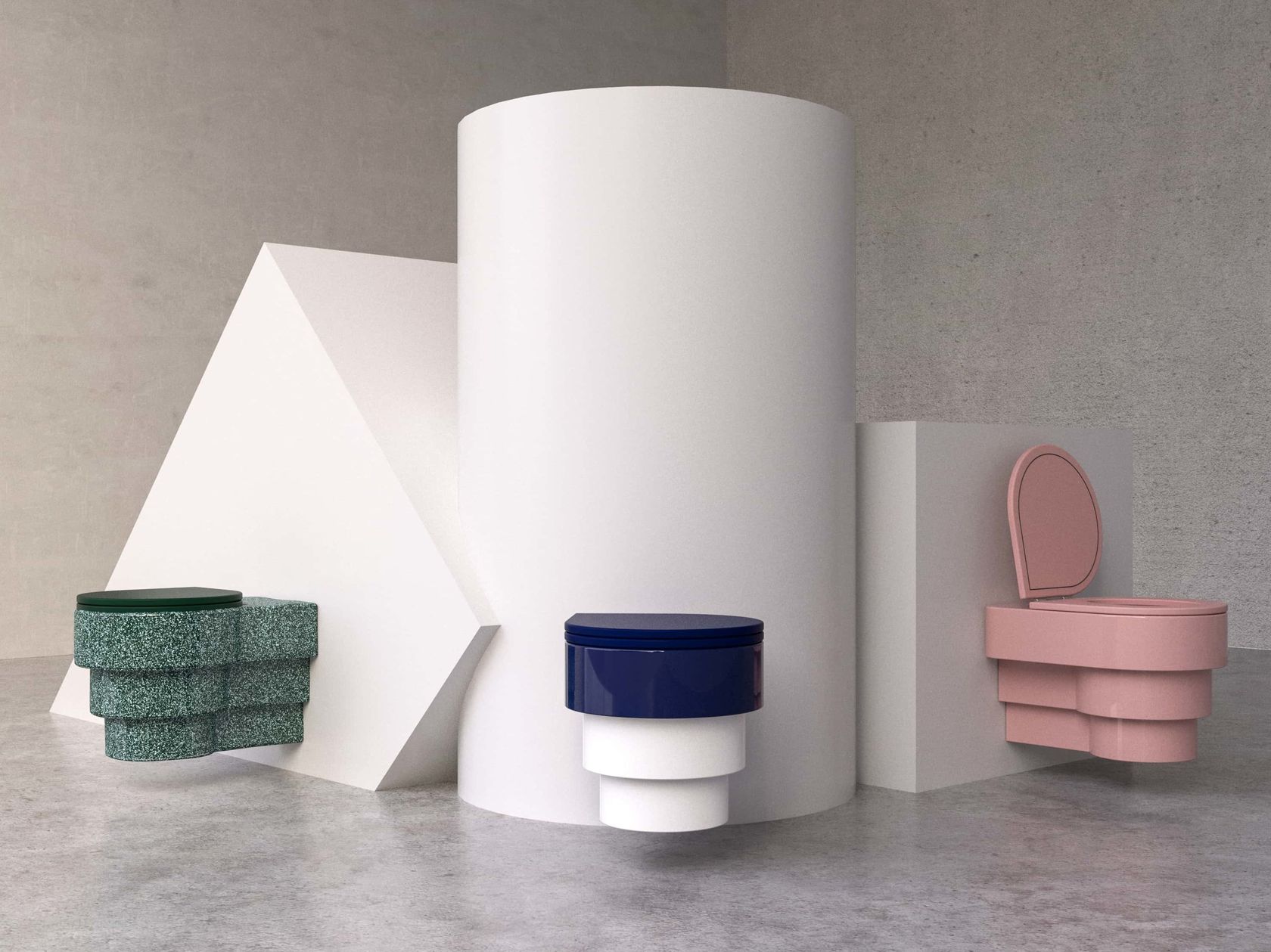 Wall-hung ceramic toilet CALLIPYGE BLUE & WHITE Callipyge Collection By ...