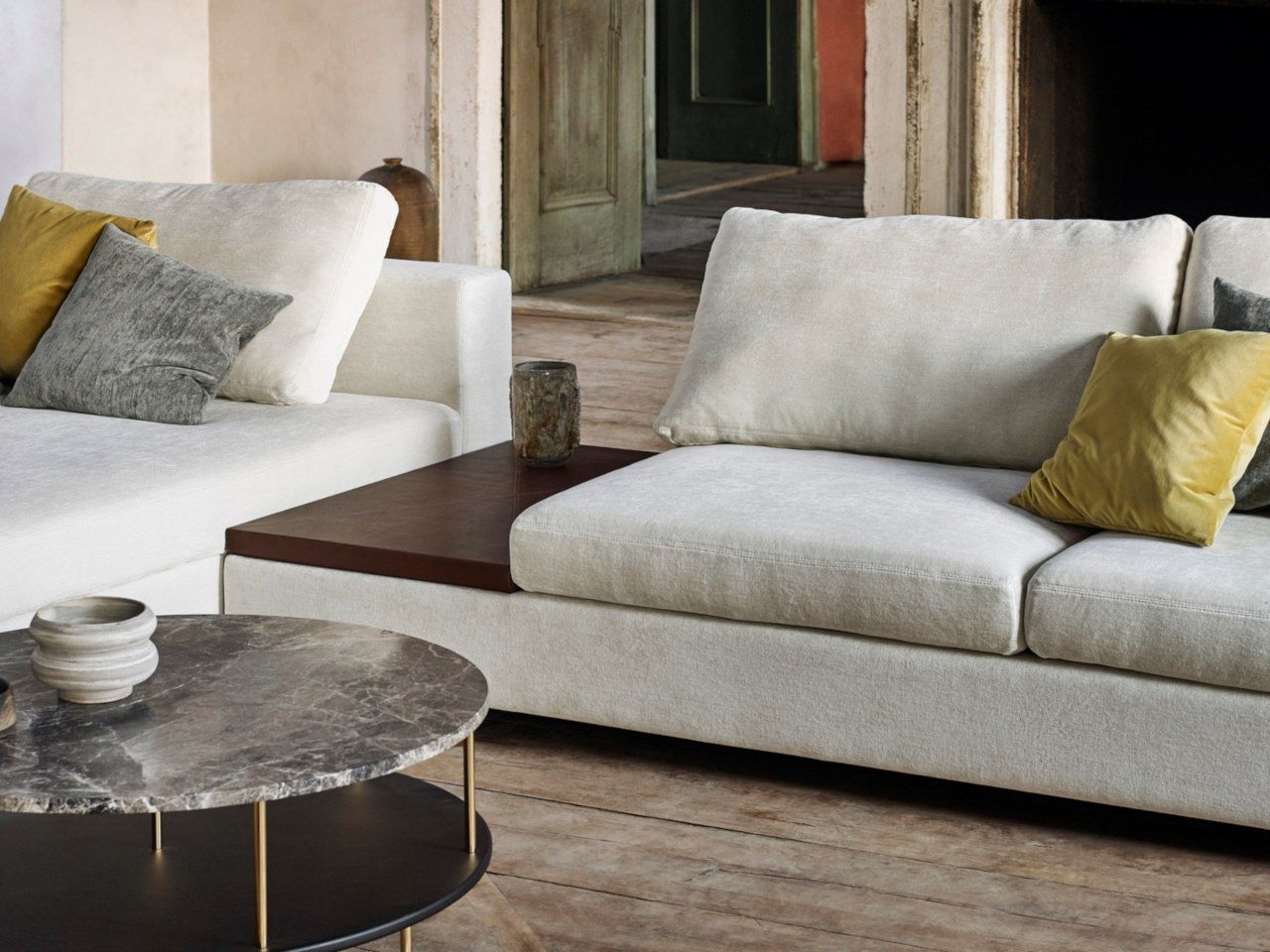 Modular fabric sofa with chaise longue CAMIN REVISITED By Wittmann ...