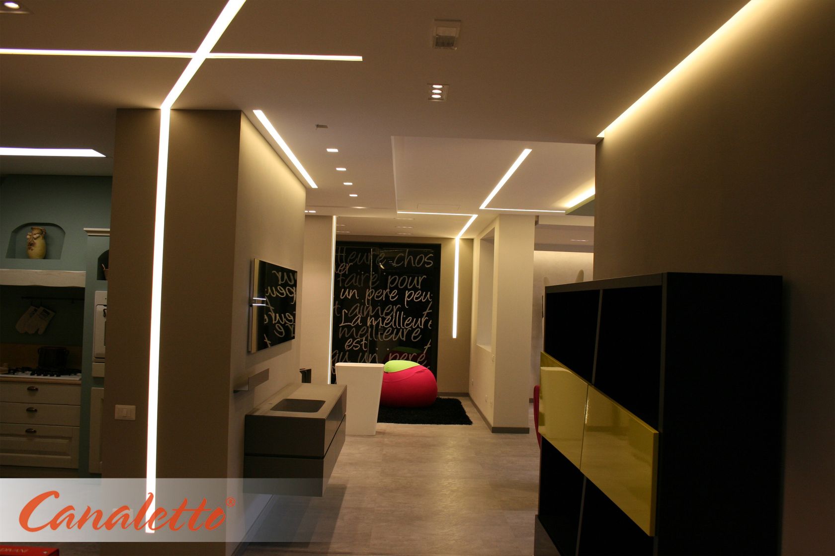 MDF linear lighting profile CANALETTO DOPPIO OPEN LED By CANALETTO SMART