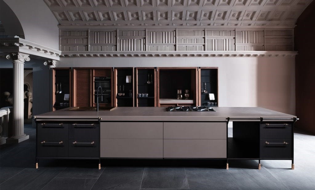 Wooden and stone fitted kitchen CANOSSA By SCIC