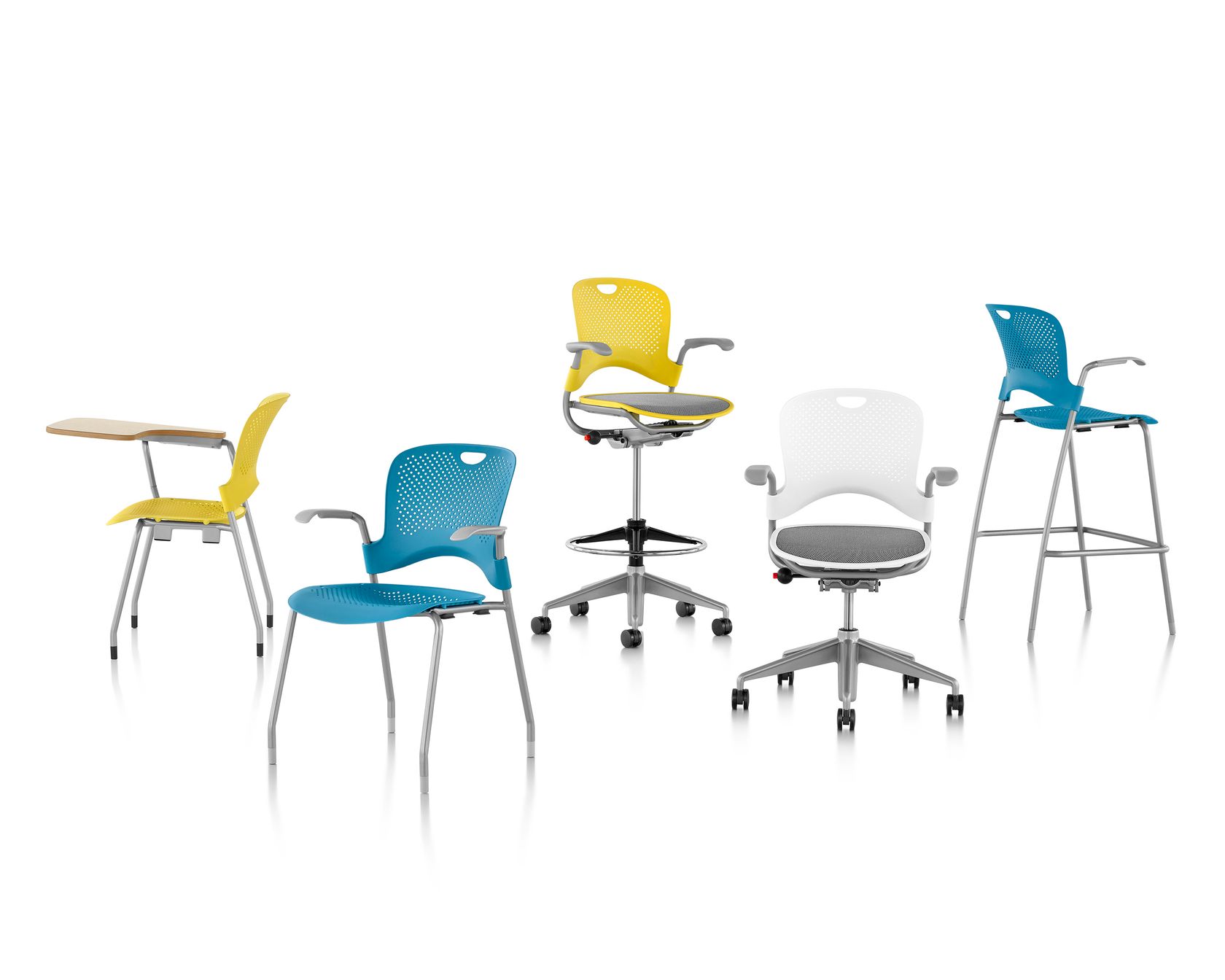 CAPER Stackable high Nylon® stool with armrests By Herman Miller ...