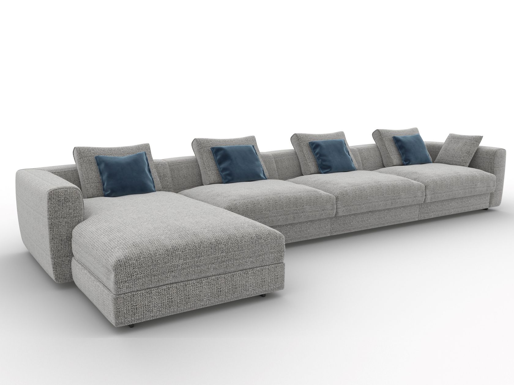 CAPETOWN 4 seater fabric sofa with chaise longue By CTS SALOTTI ...