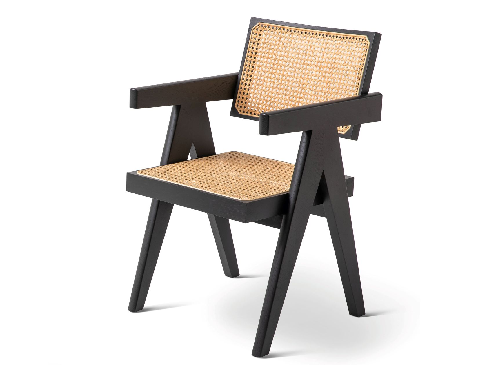 CAPITOL COMPLEX Sedia in paglia di Vienna con braccioli By Cassina