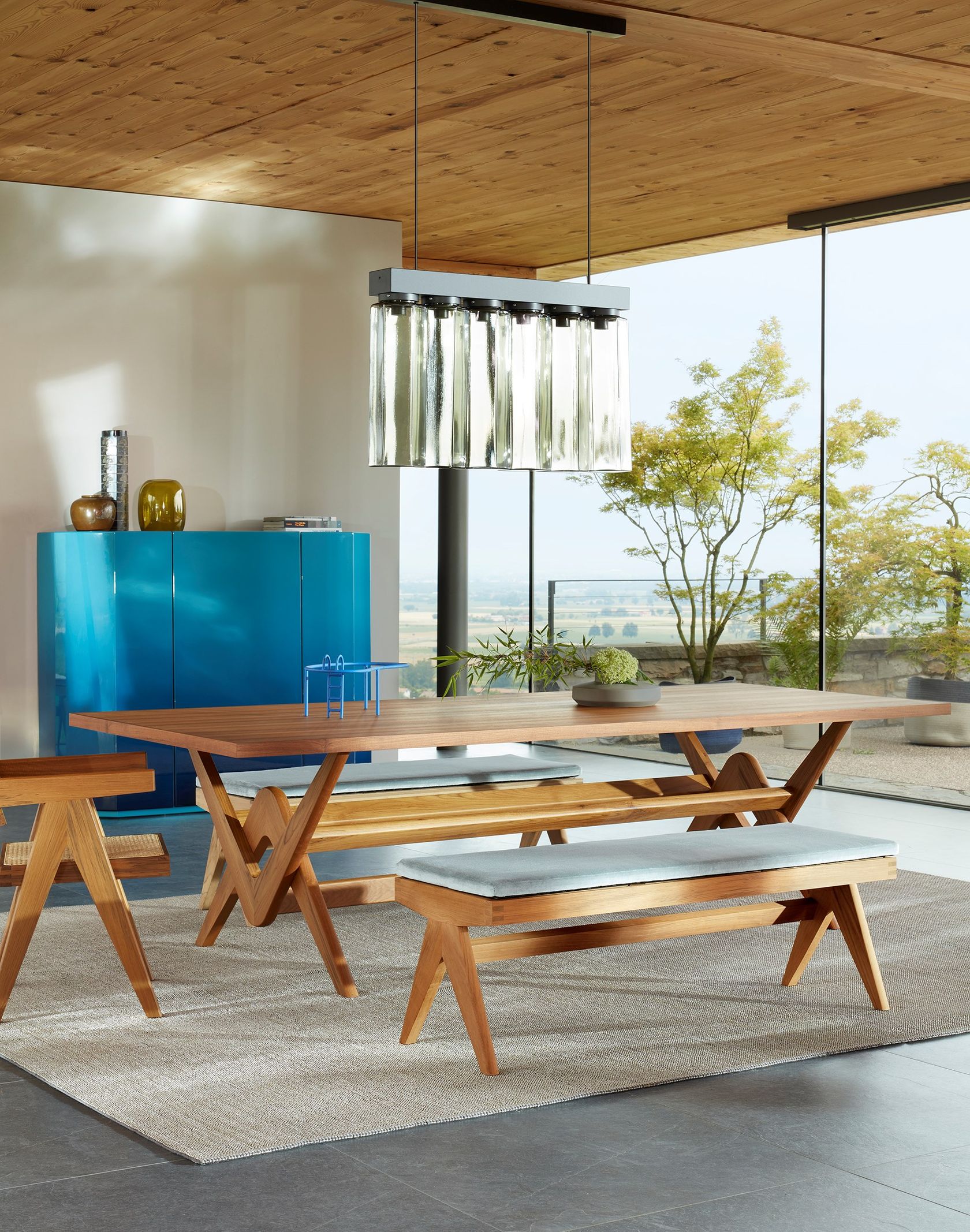Wood and glass table 056 CAPITOL COMPLEX TABLE Dining Collection By Cassina