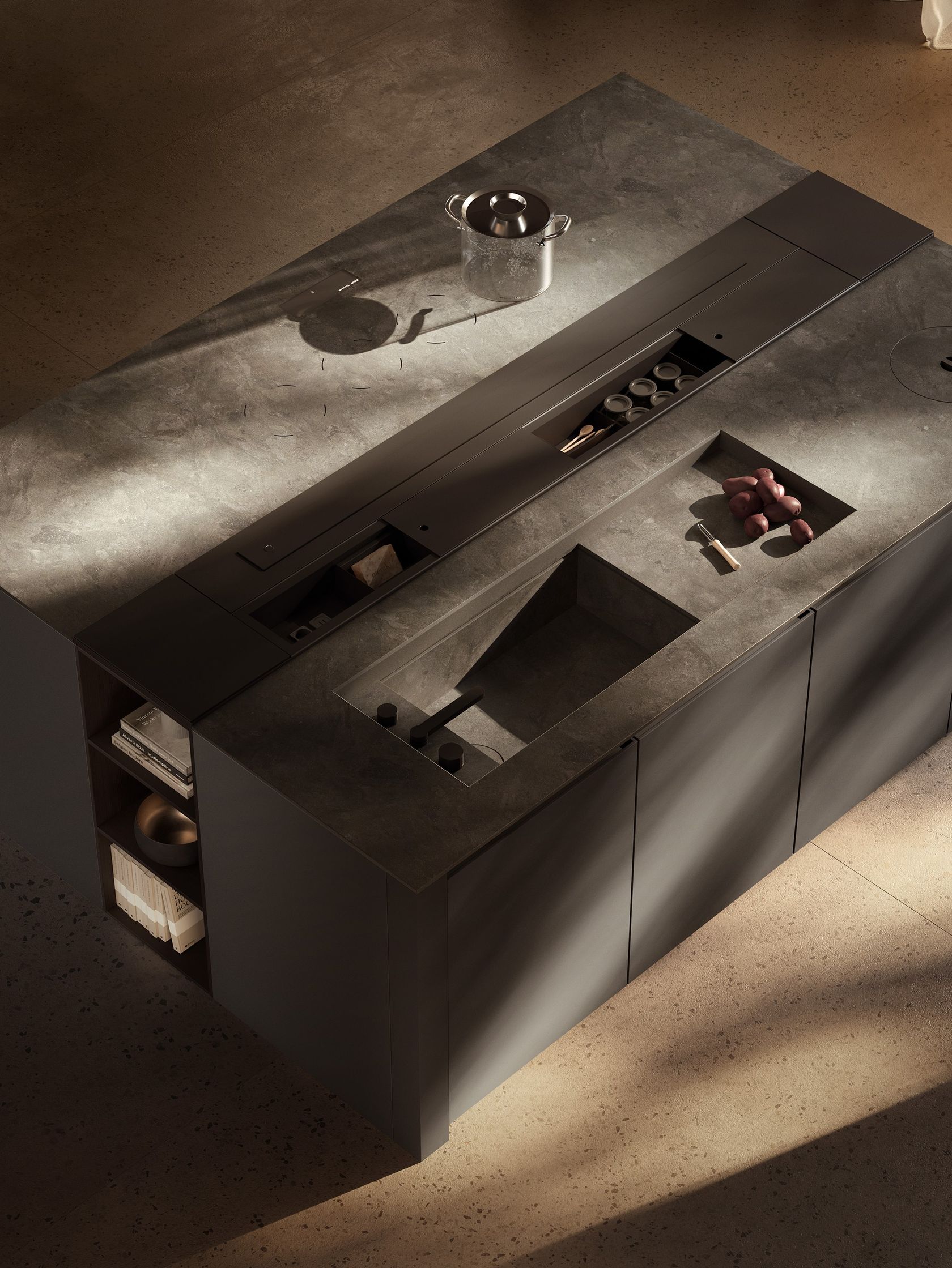 CASE 5.0 Custom wooden kitchen with island By Boffi | design Piero Lissoni