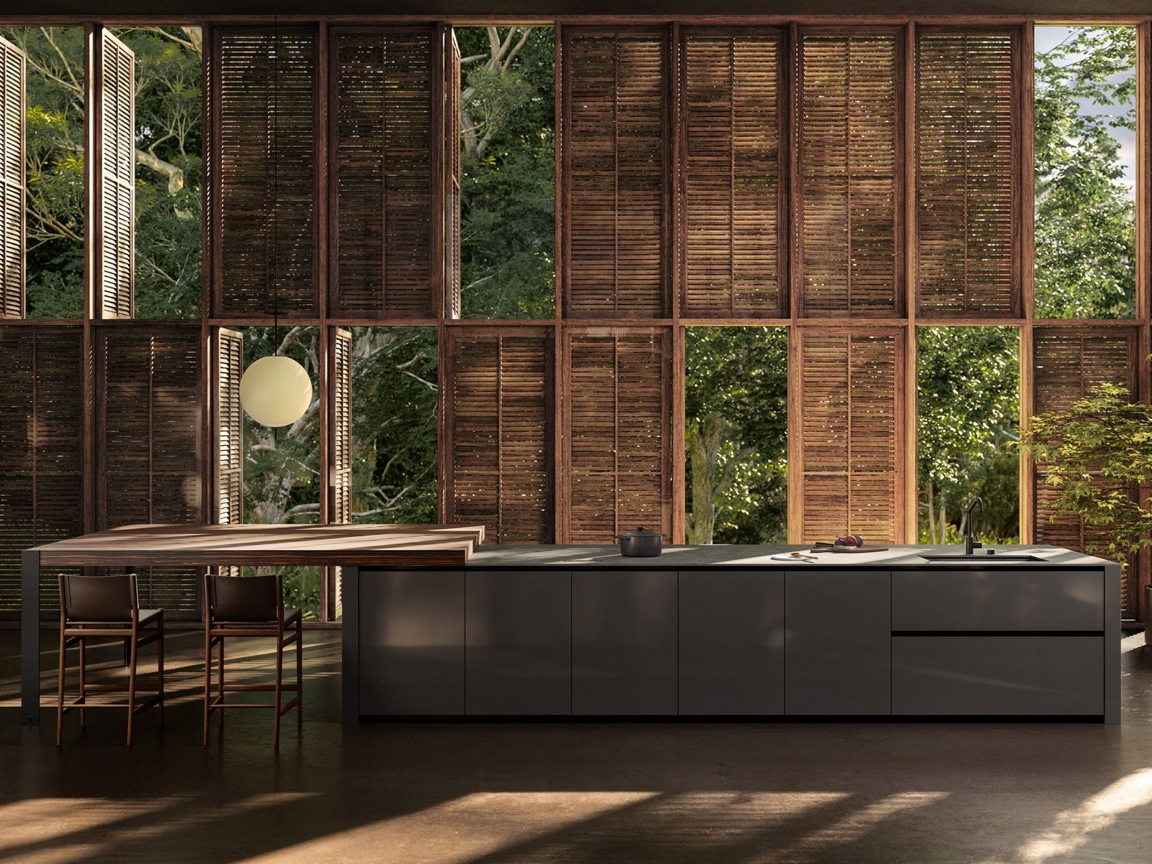 CASE 5.0 Custom wooden kitchen with island By Boffi | design Piero Lissoni