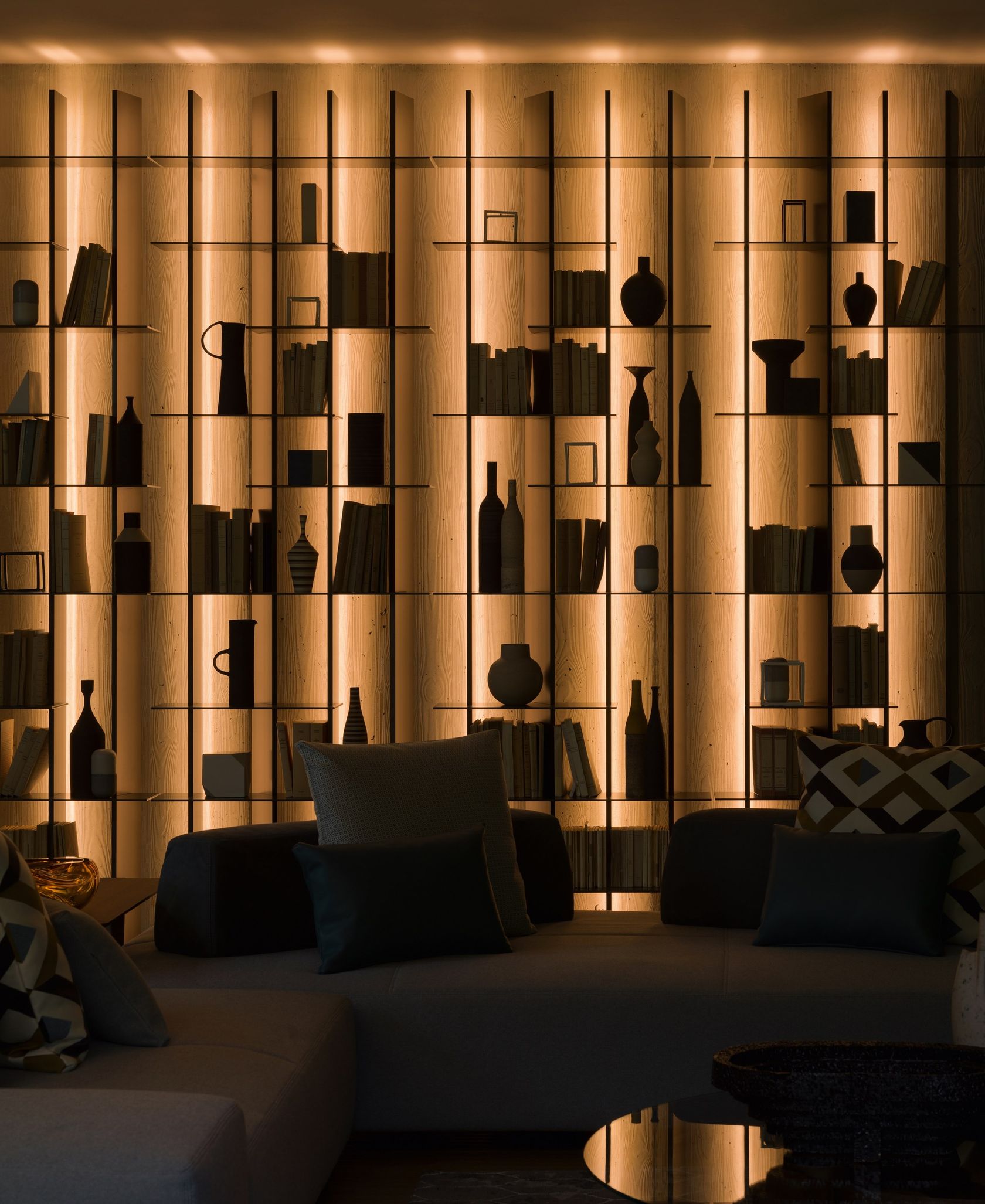 Open bookcase with built-in lights CCLIGHT By Natevo