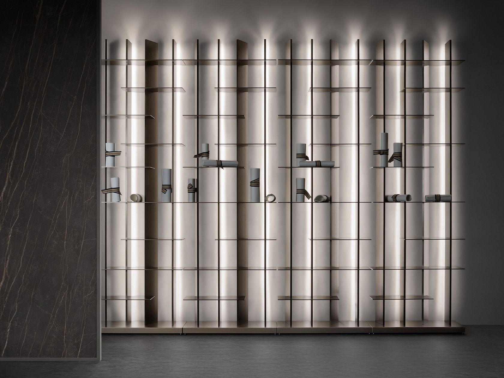 Libreria a giorno con illuminazione CCLIGHT - Natevo - Edilportale