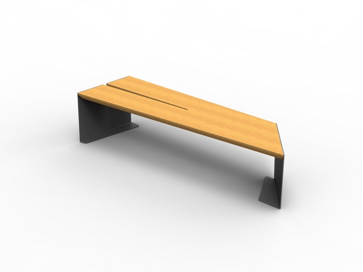 CEKTA | Wooden Bench Modular backless steel and wood Bench By LAB23 ...
