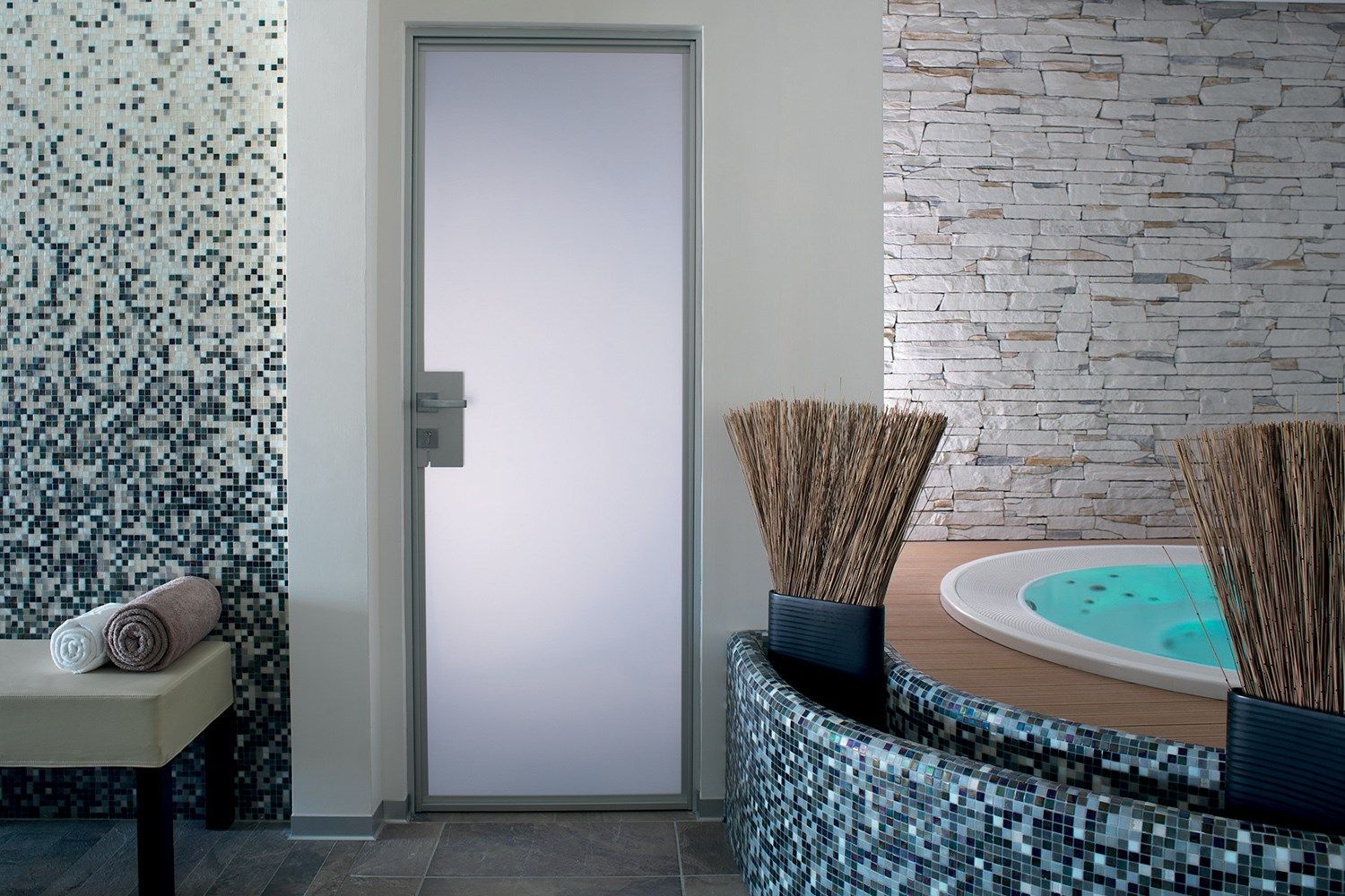 Hinged glass door CENTRO RING By BARAUSSE