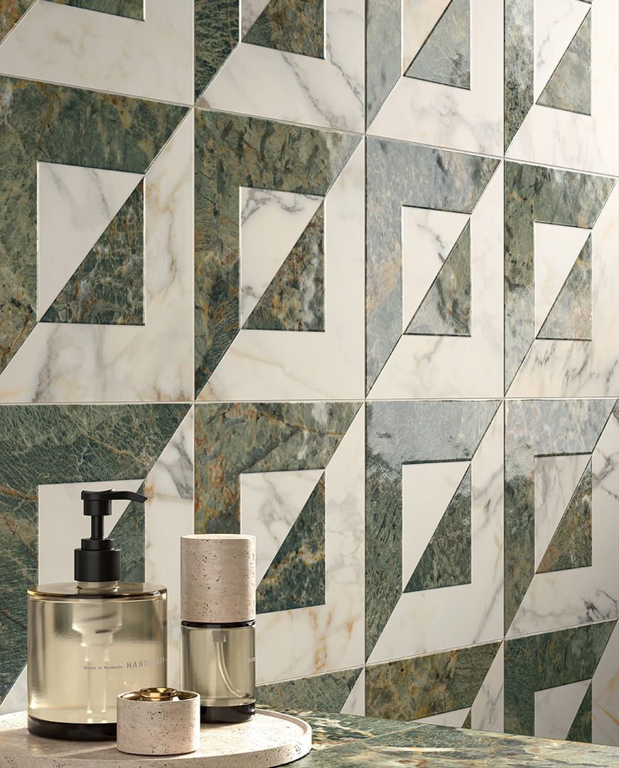 DIMORE Glazed porcelain stoneware wall/floor tiles with marble effect ...