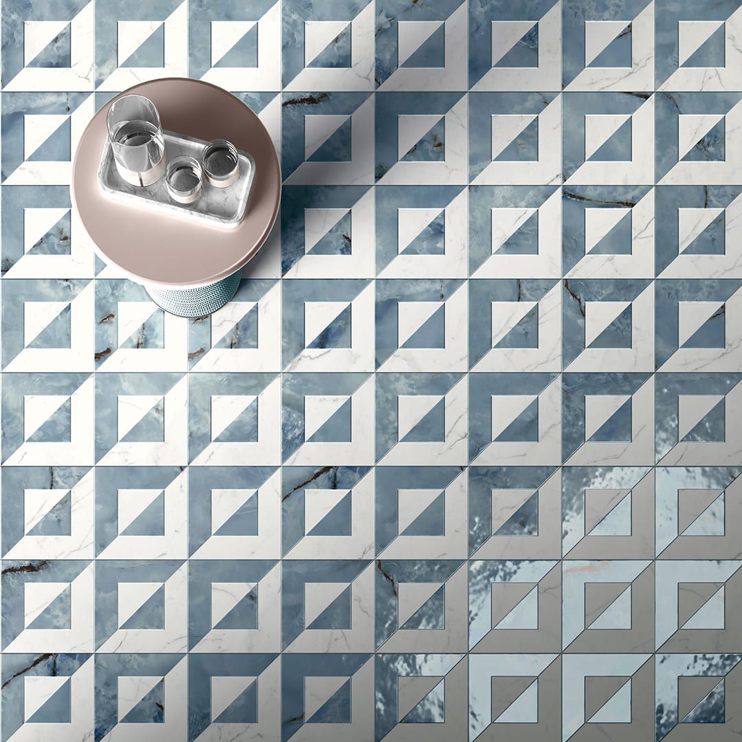 DIMORE Glazed porcelain stoneware wall/floor tiles with marble effect ...