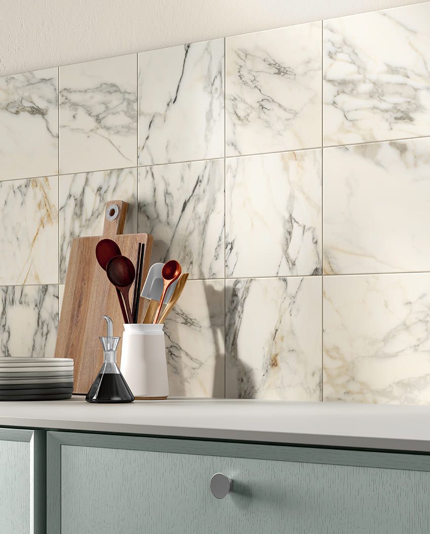 DIMORE Glazed porcelain stoneware wall/floor tiles with marble effect ...