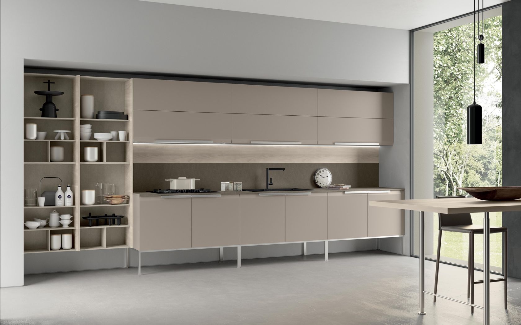 Linear fitted kitchen CHANTAL 03 By Febal Casa design Alfredo Zengiaro