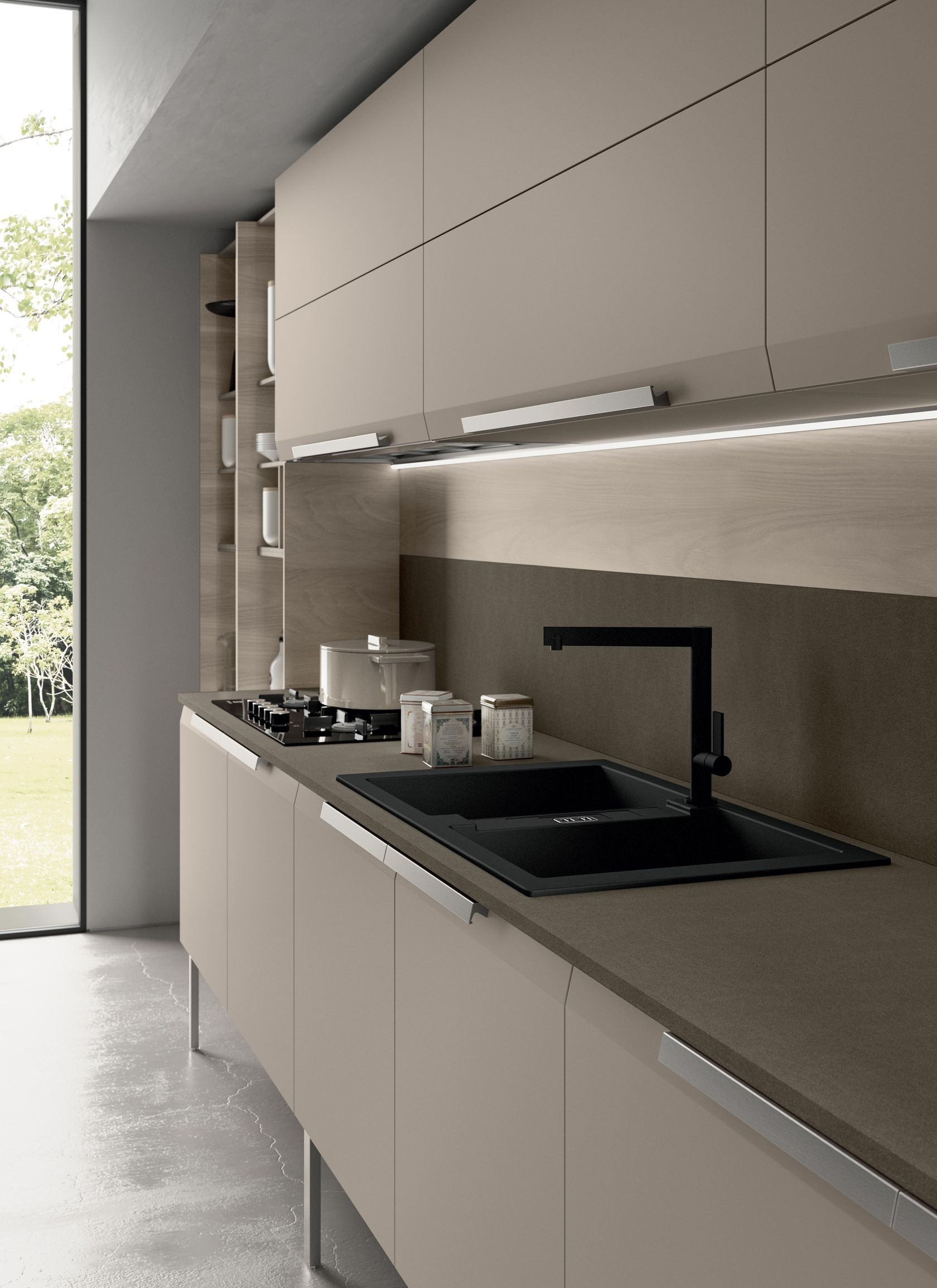 Linear fitted kitchen CHANTAL 03 By Febal Casa design Alfredo Zengiaro