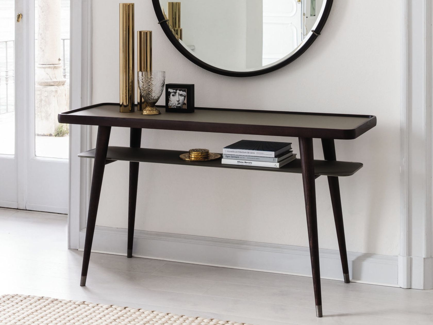 Rectangular ash console table with shelving CHANTAL By Porada design ...
