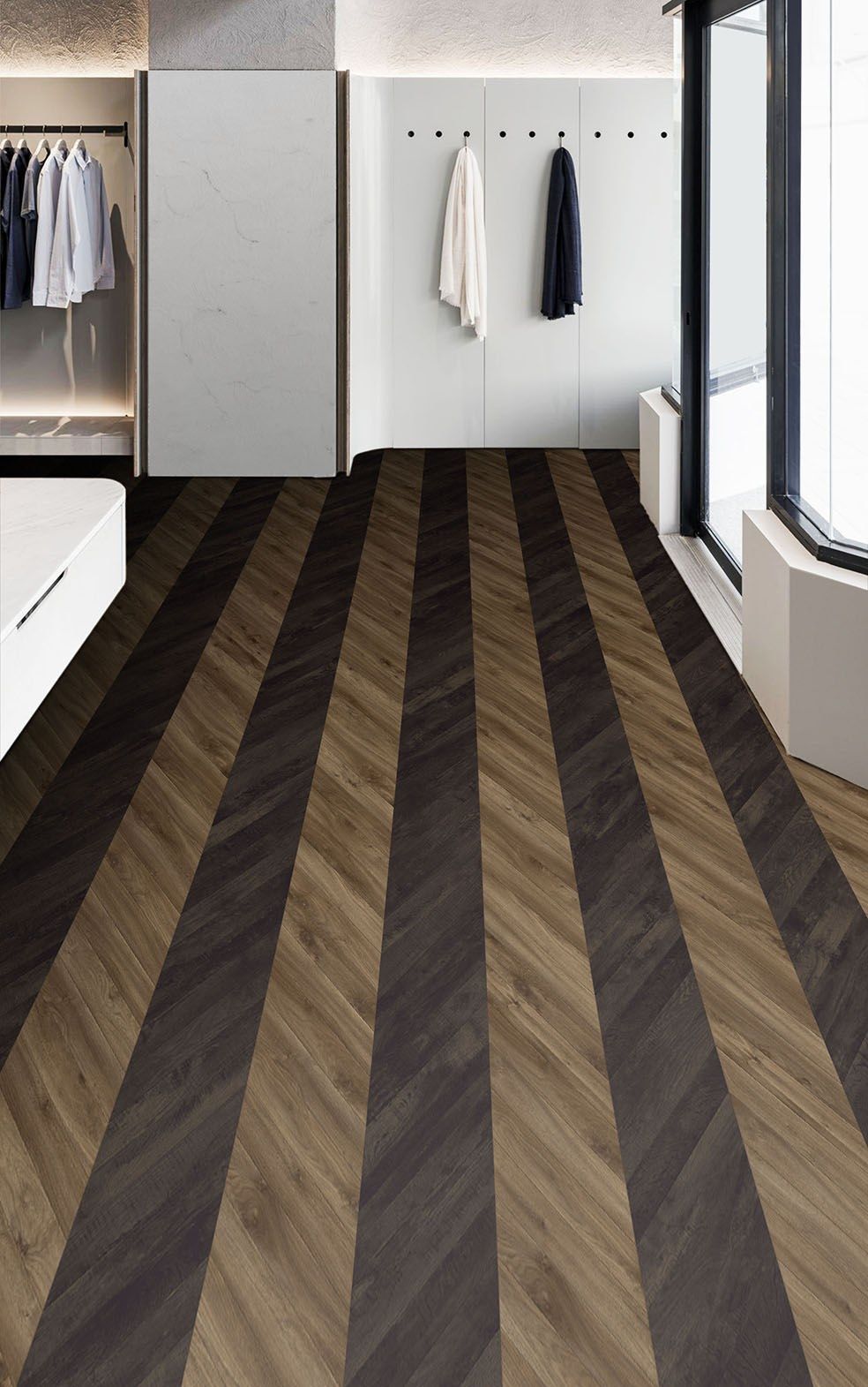 STUDIO MOODS - CHEVRON Pavimento in LVT By IVC Commercial