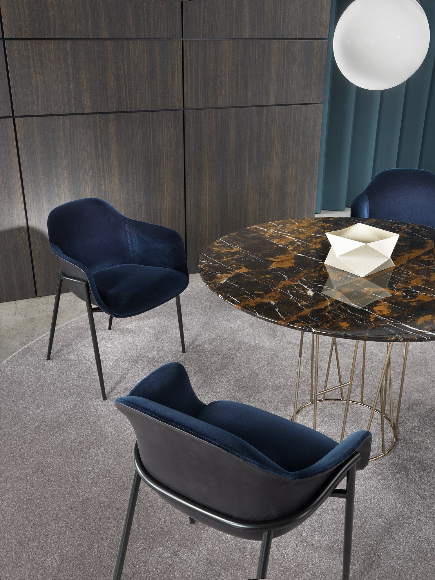 CHIA METAL Fabric chair with armrests By Marelli | design Stefano ...