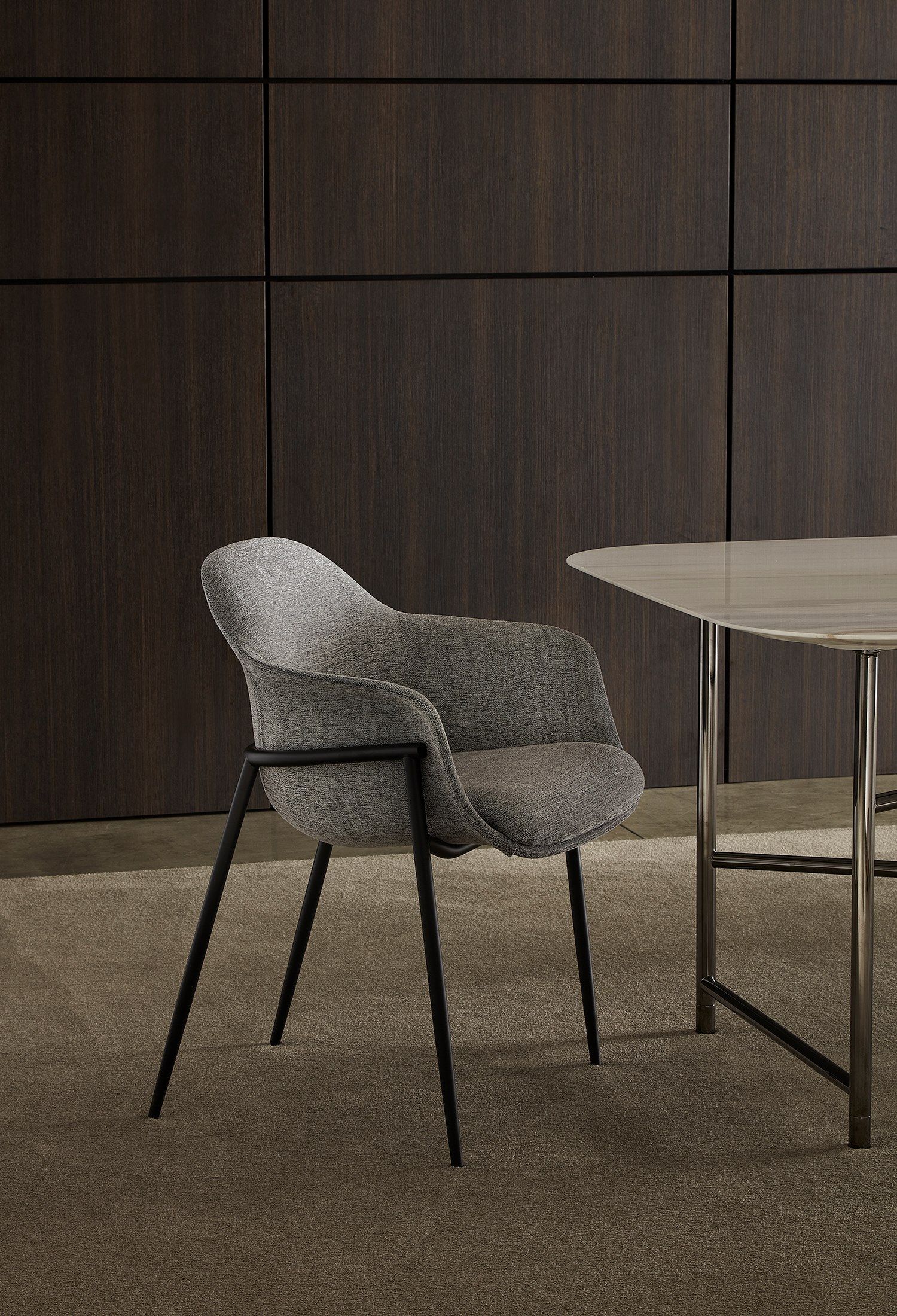 CHIA METAL Fabric chair with armrests By Marelli | design Stefano ...
