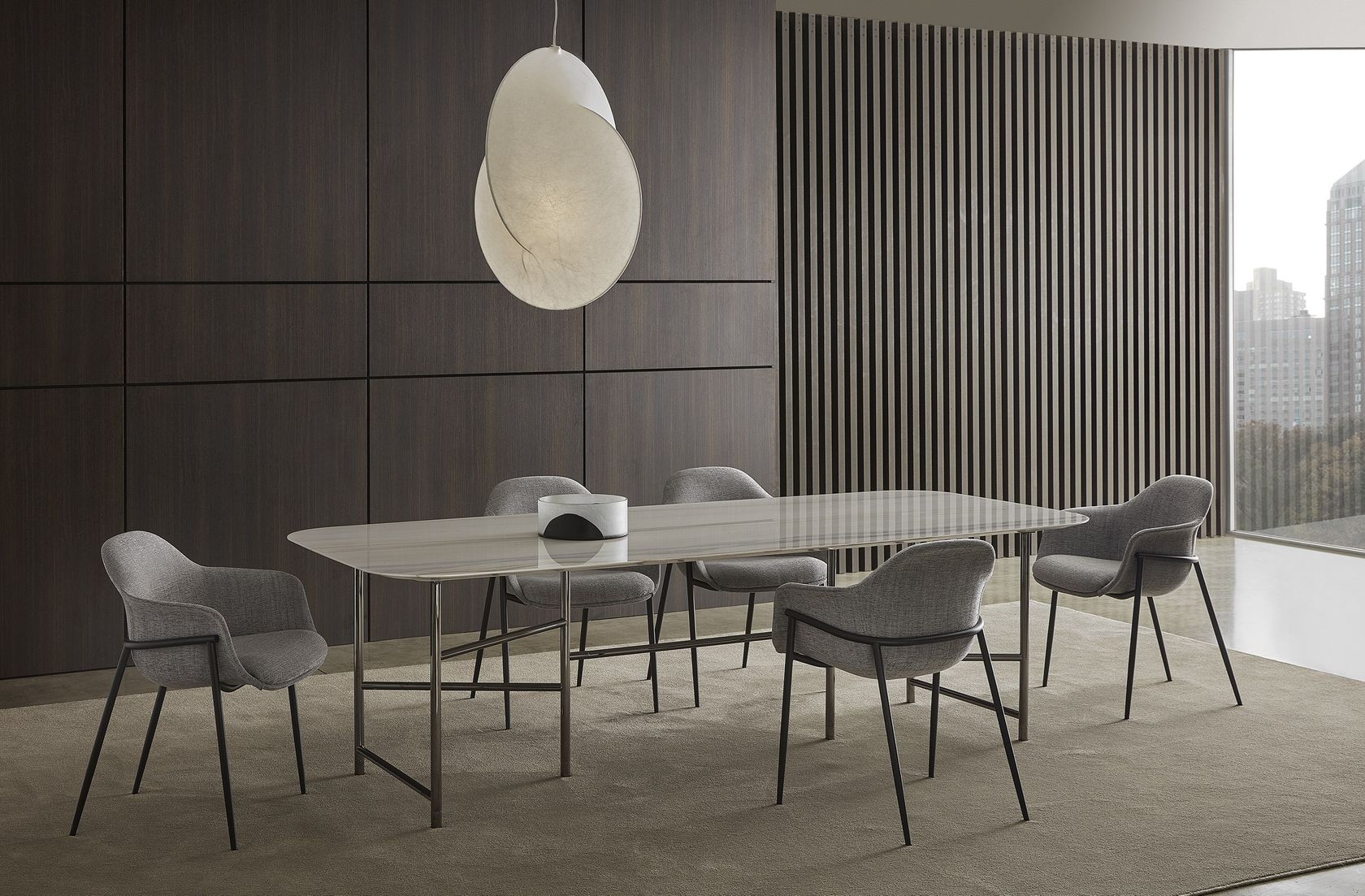 CHIA METAL Fabric chair with armrests By Marelli | design Stefano ...