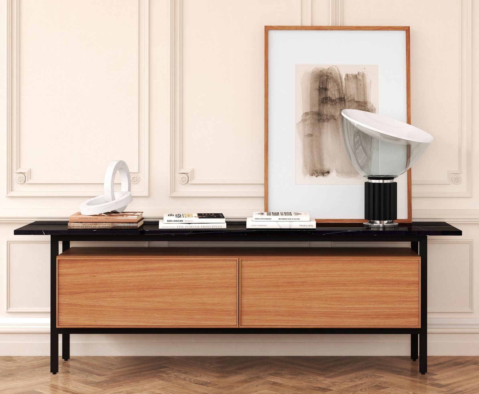 CHICAGO Wooden sideboard with flap doors By Punt | design Norm Architects
