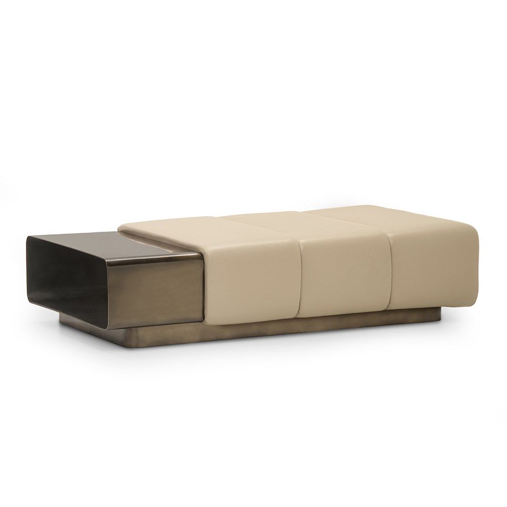 CIGAR Leather pouf / coffee table By Formitalia