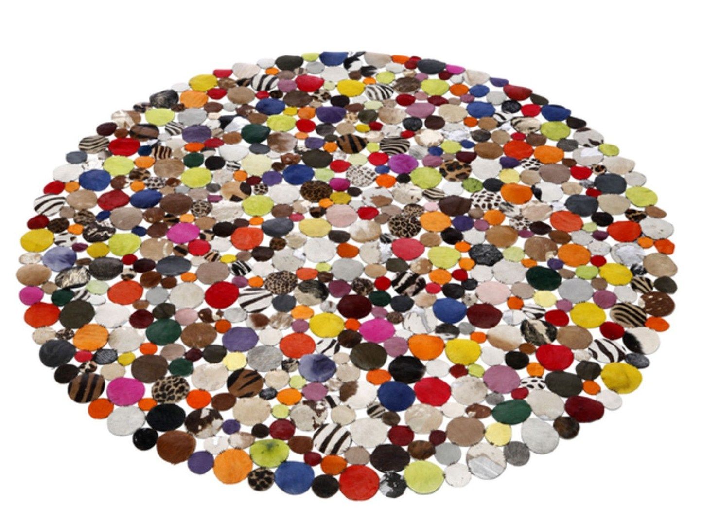 Round leather rug CIRCLE MULTI Ø150CM By KARE Design