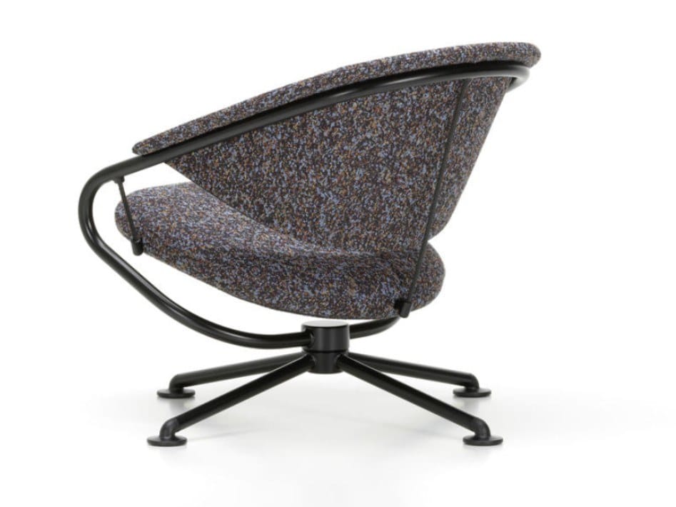 Swivel fabric easy chair with 4-spoke base with armrests CITIZEN ...