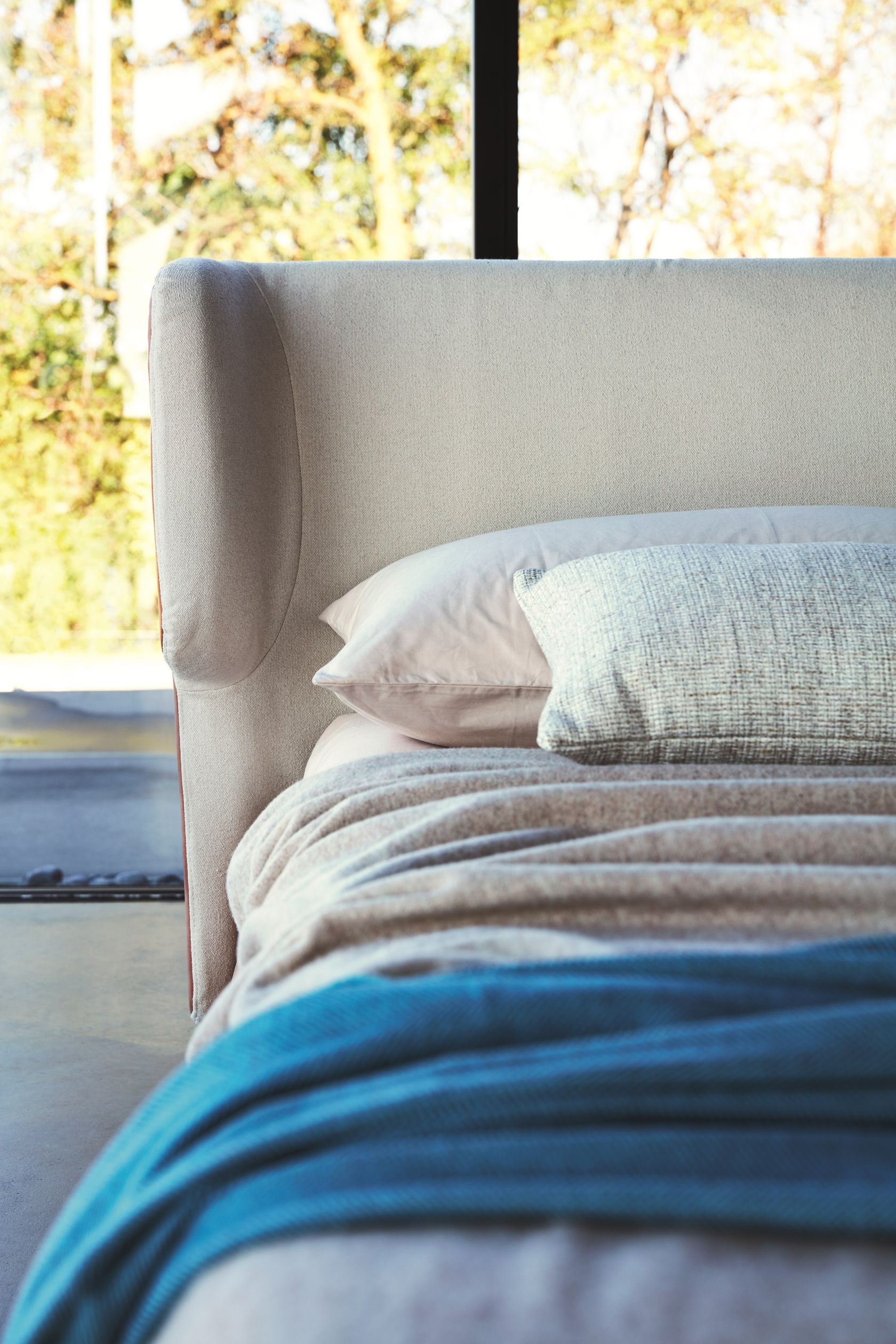 CLAIRE | Fabric bed Fabric storage bed with upholstered headboard By ...