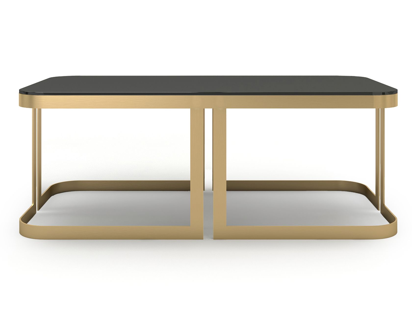 CLARK Low rectangular brass coffee table By MARIONI | design Studio 63