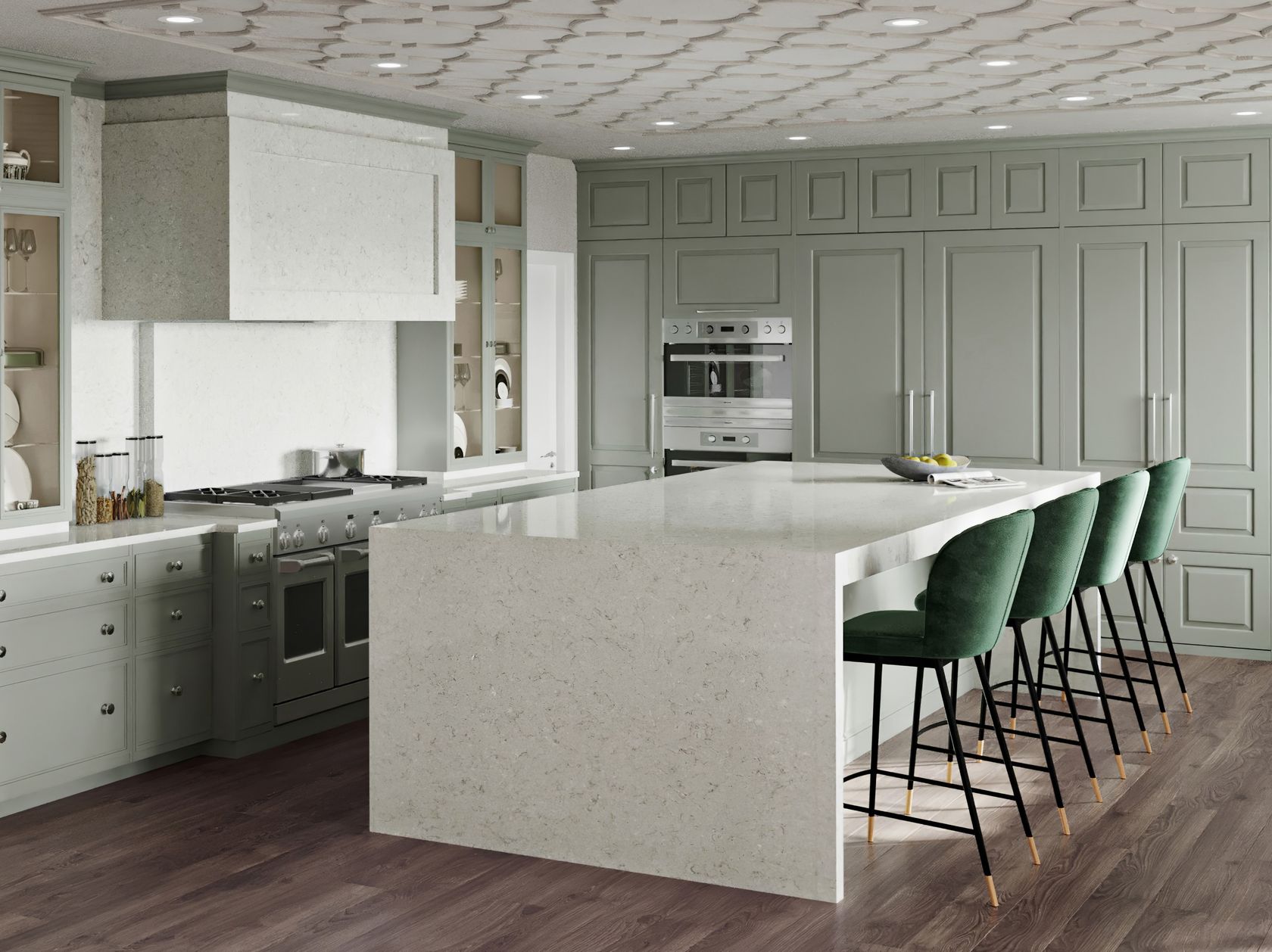 Top cucina in quarzo effetto marmo CLASSIC IVORY By Quantra Quartz