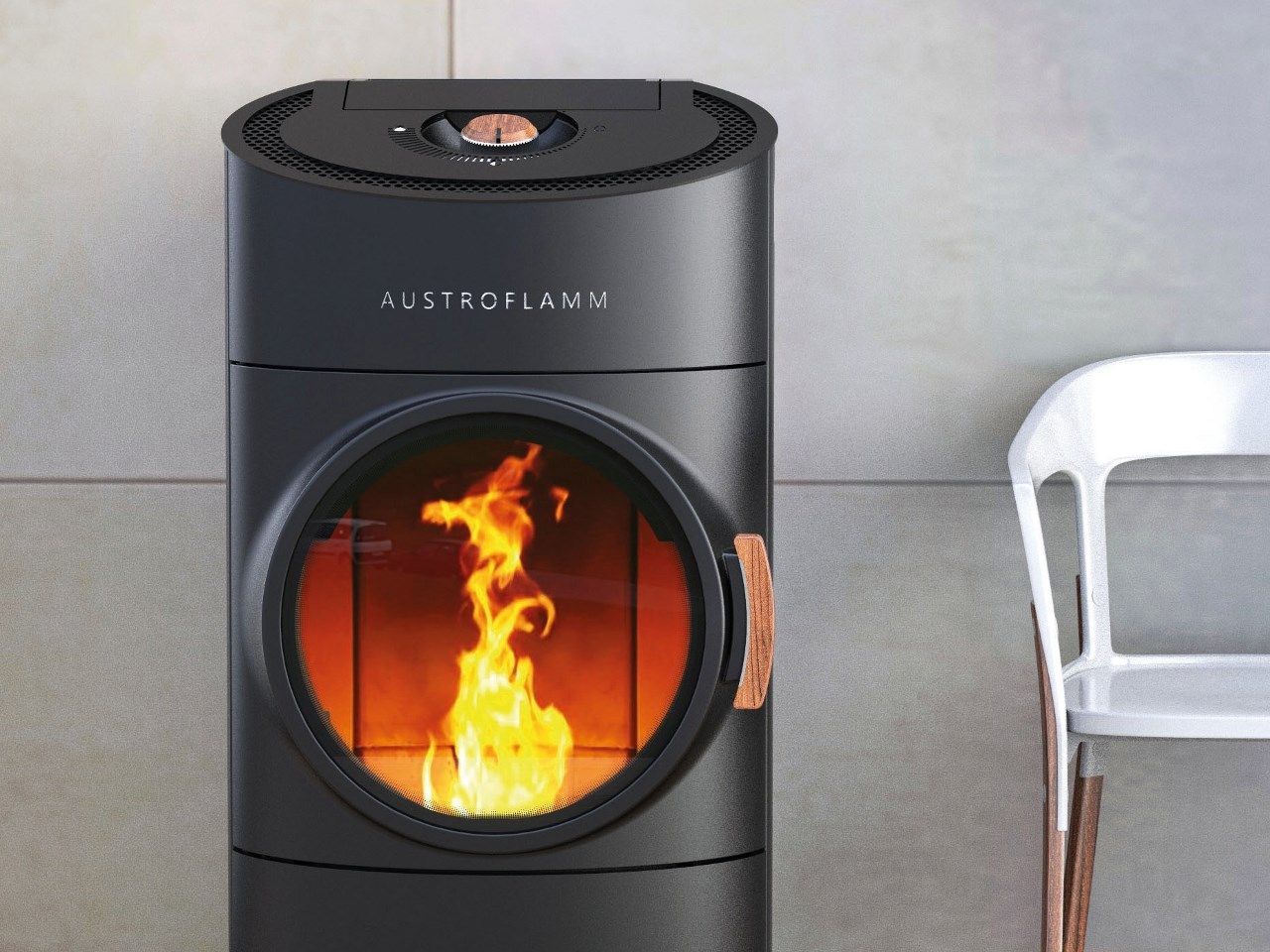 Pellet stove CLOU COMPACT PELLET By Austroflamm design Cesare Monti