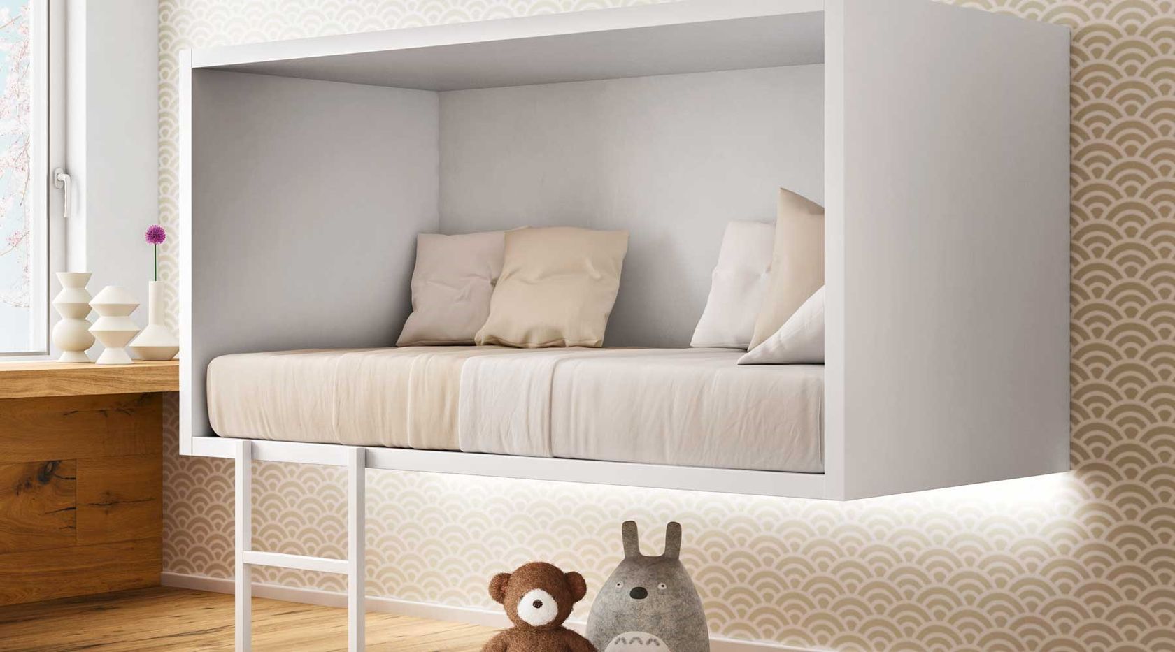 Suspended kids single bed CLOUD By Lago design Daniele Lago