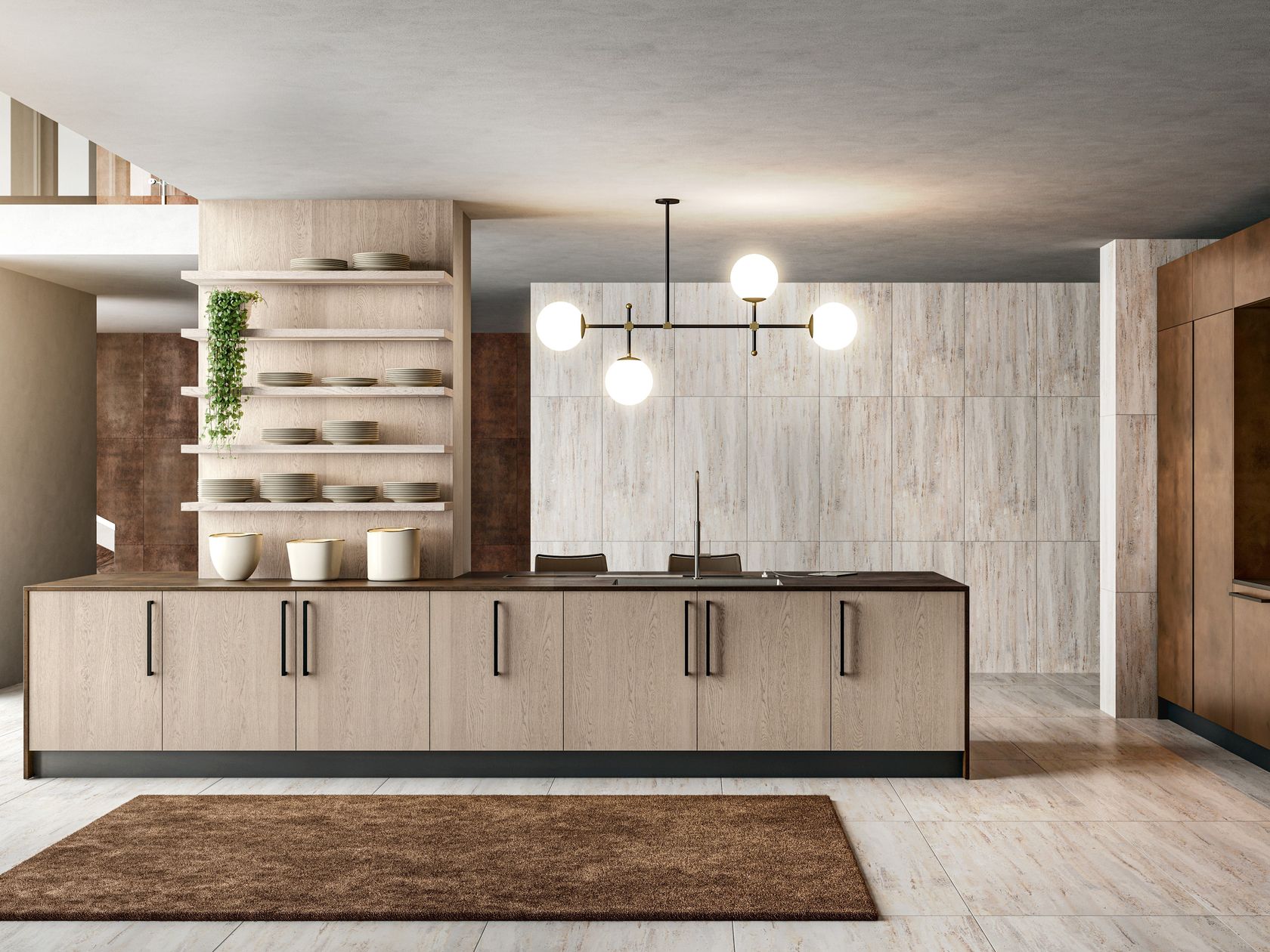 CLOVER BRIDGE 2 Wood veneer fitted kitchen By Cucine Lube | design ...