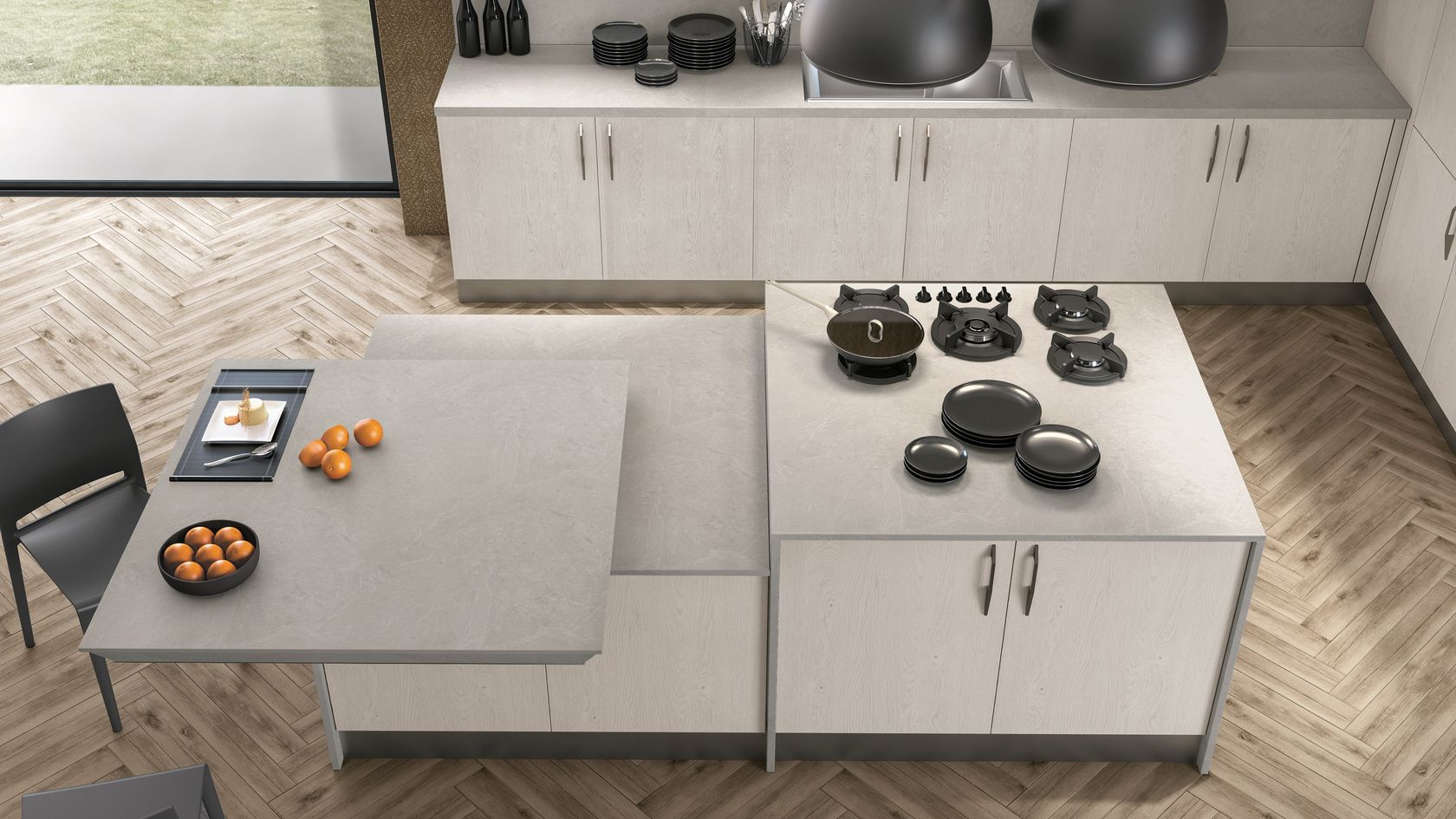 CLOVER BRIDGE 2 Wood veneer fitted kitchen By Cucine Lube | design ...