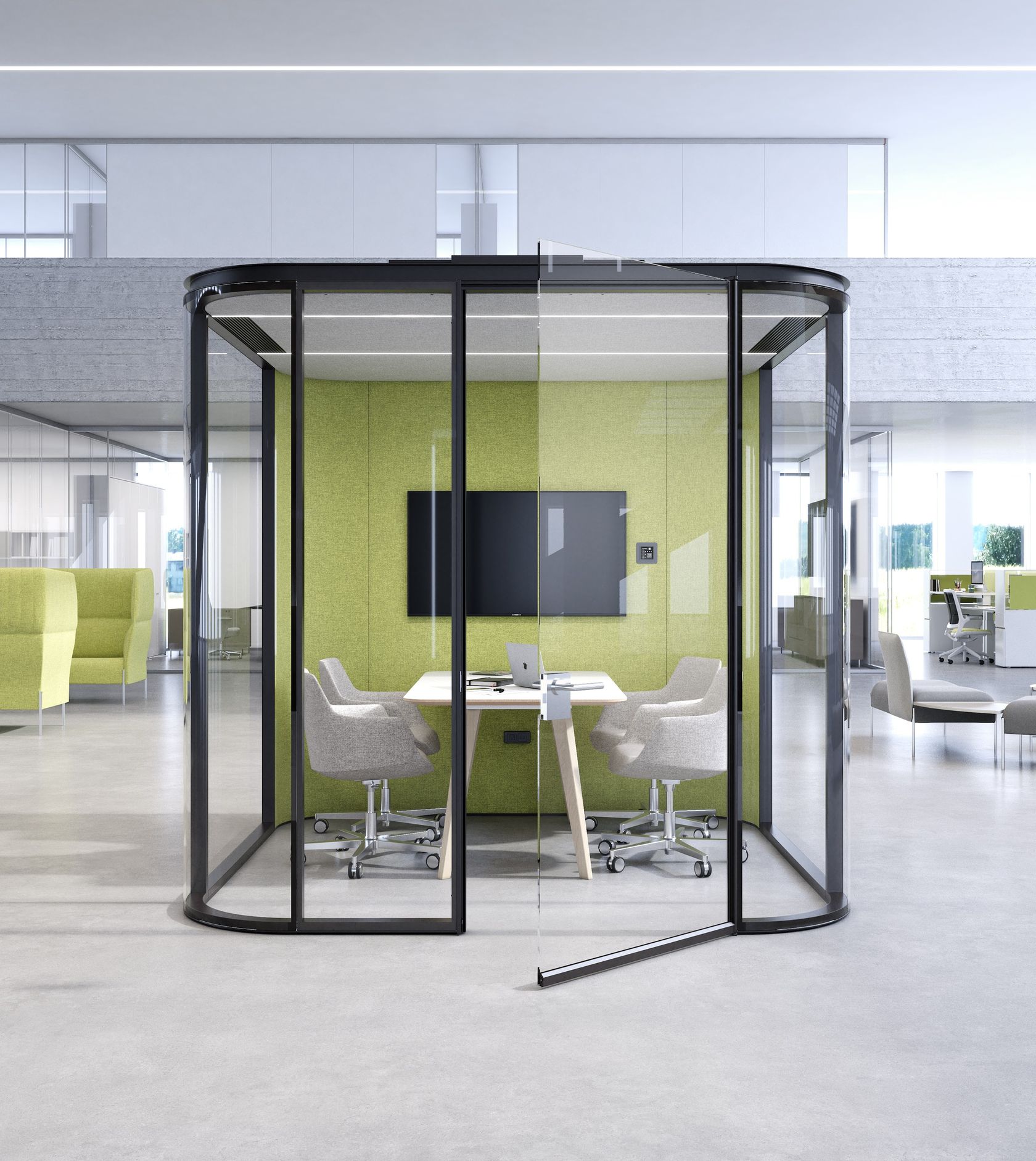 COLLABORATIVE ROOM Acoustic fabric office booth By ESTEL GROUP | design ...