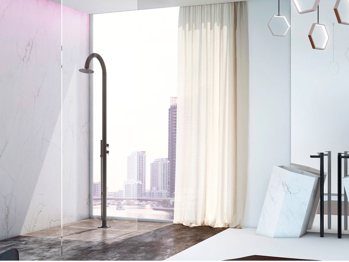 Stainless steel outdoor shower / Swimming pool shower COMETA By Ama ...