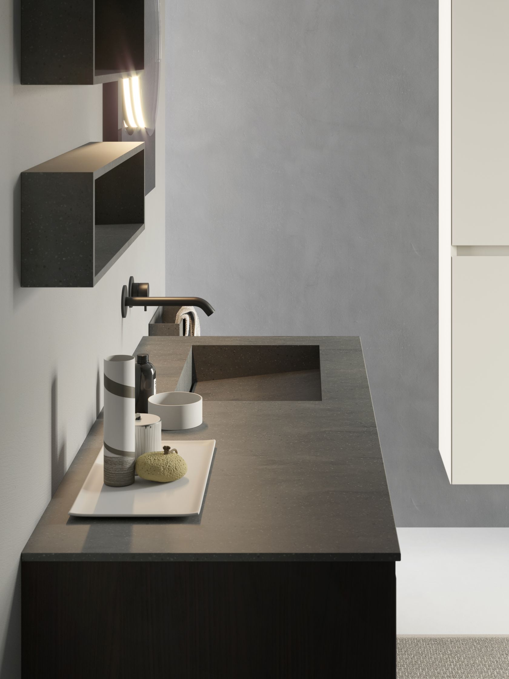 Wall-mounted vanity unit COMPACT LIVING - SET 8 By Rexa Design