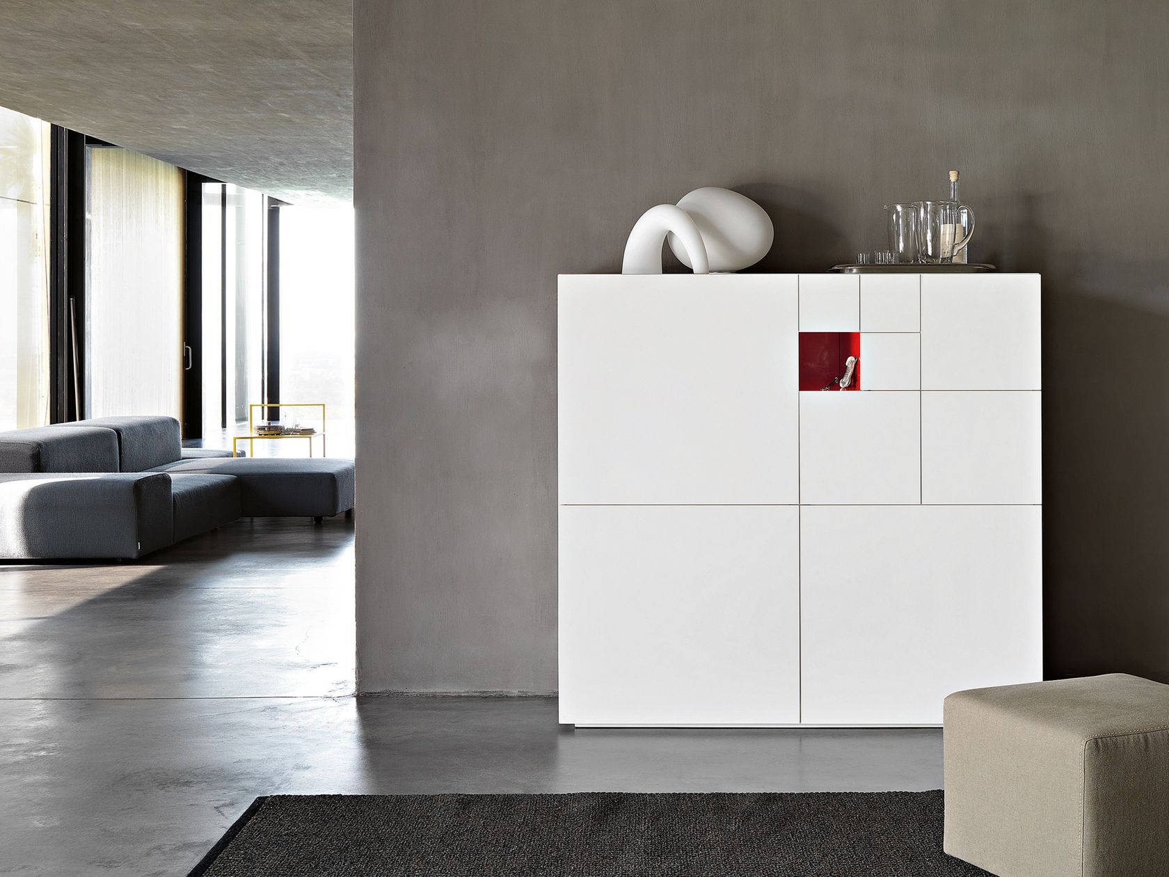 Highboard with doors with drawers CONCHIGLIA By Lema